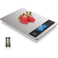 Food Kitchen Scale, Weight Grams and Oz, LED Backlit Display, Stainless ...