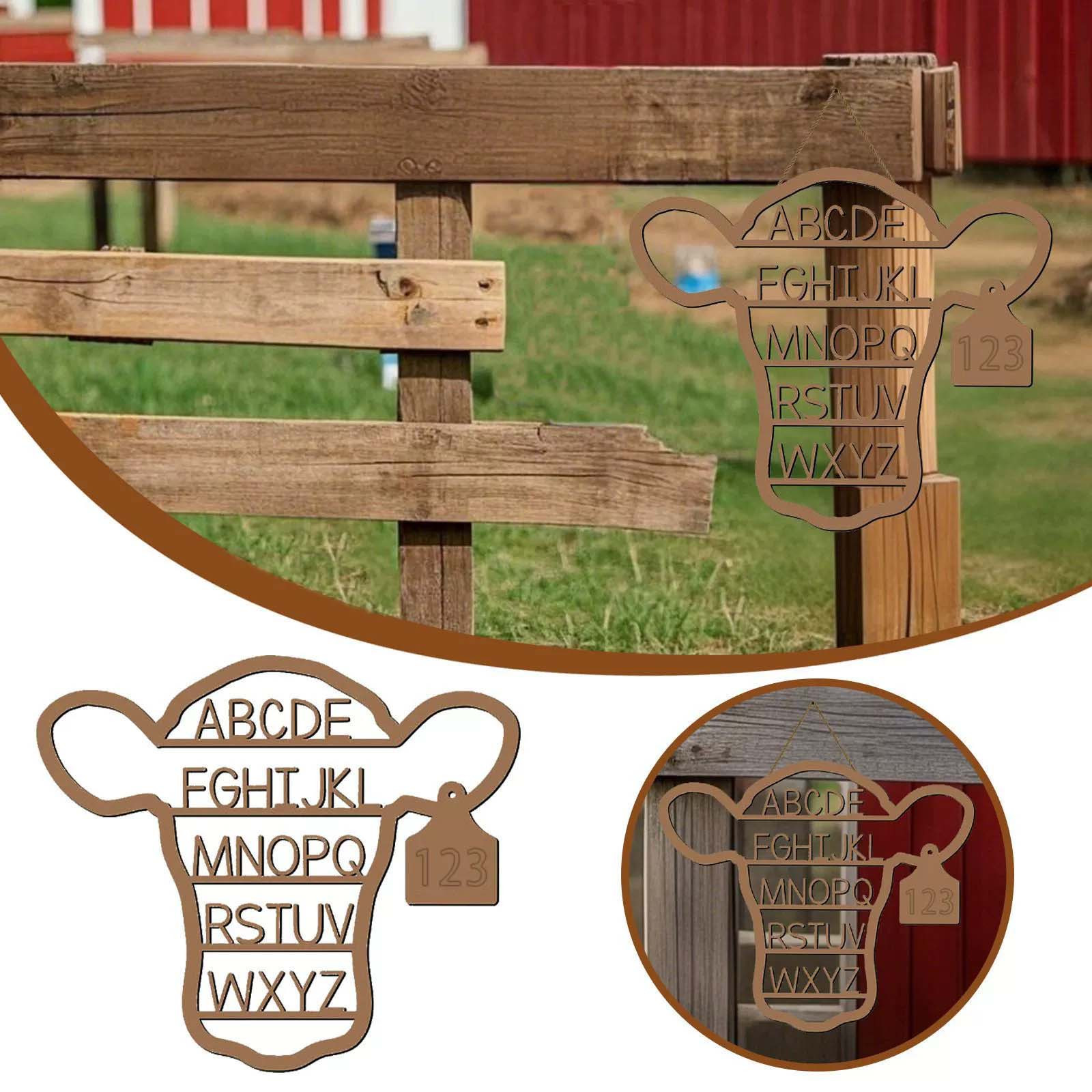 Nichake Western Nursery Wall Decor Neutral Cow Alphabet Wall Art 3D Cut ...