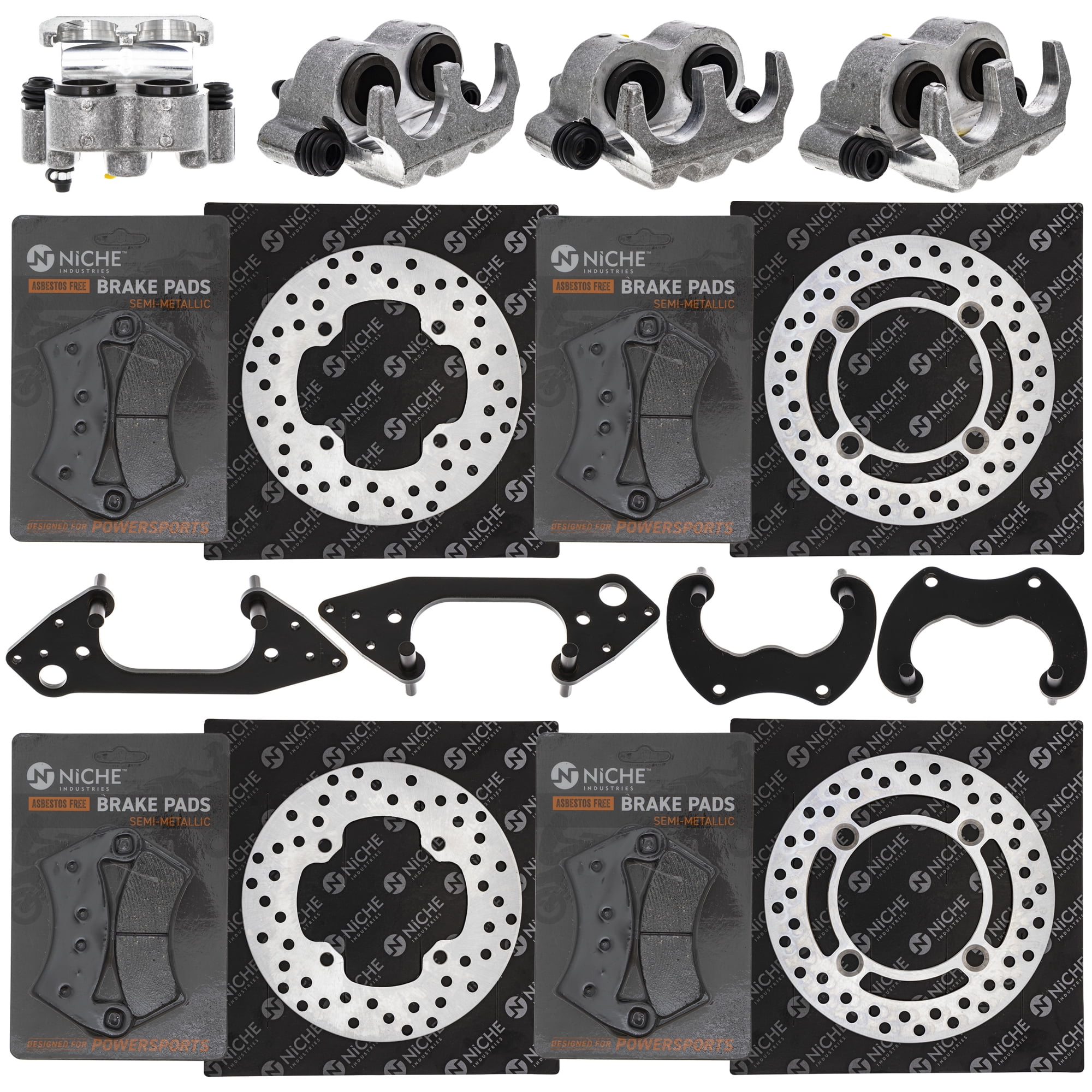 Niche Brake Rotor Caliper Pad Kit for Polaris Ranger Crew 900 2205949 ...