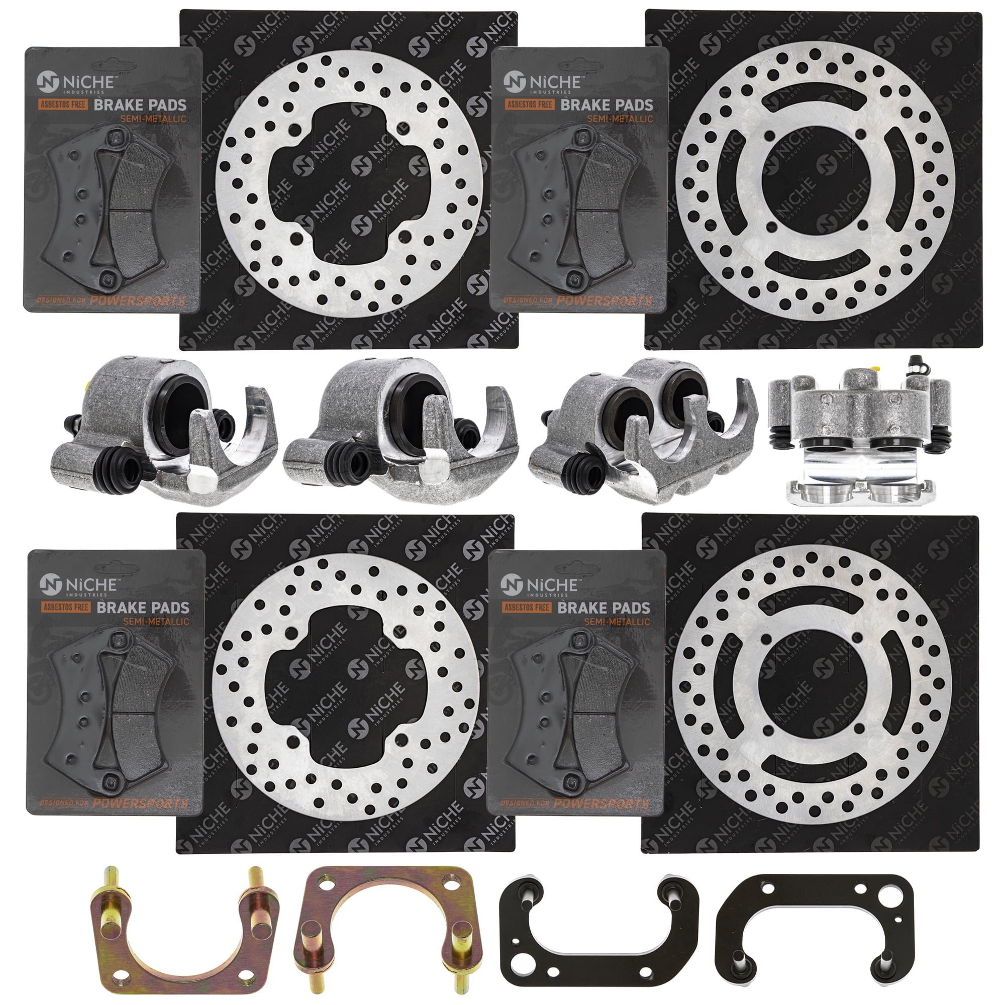 Niche Brake Rotor Caliper Pad Kit for Polaris Ranger EV 1911375 2205949 ...