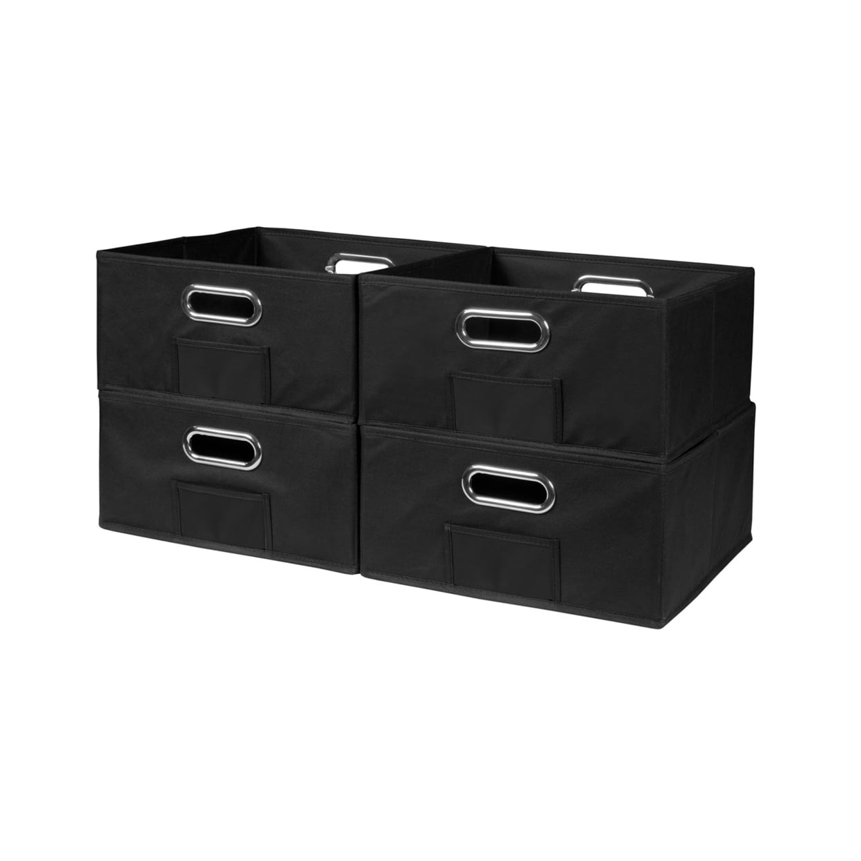 Niche Cubo Set of 4 Half-Size Foldable Fabric Storage Bins with Label ...