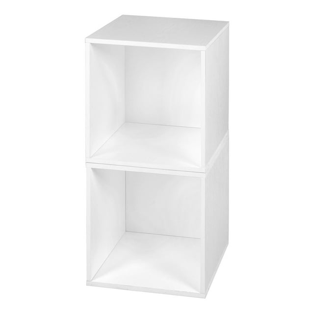 Niche Cubo Stackable Storage Cube - White Wood Grain - Walmart.com