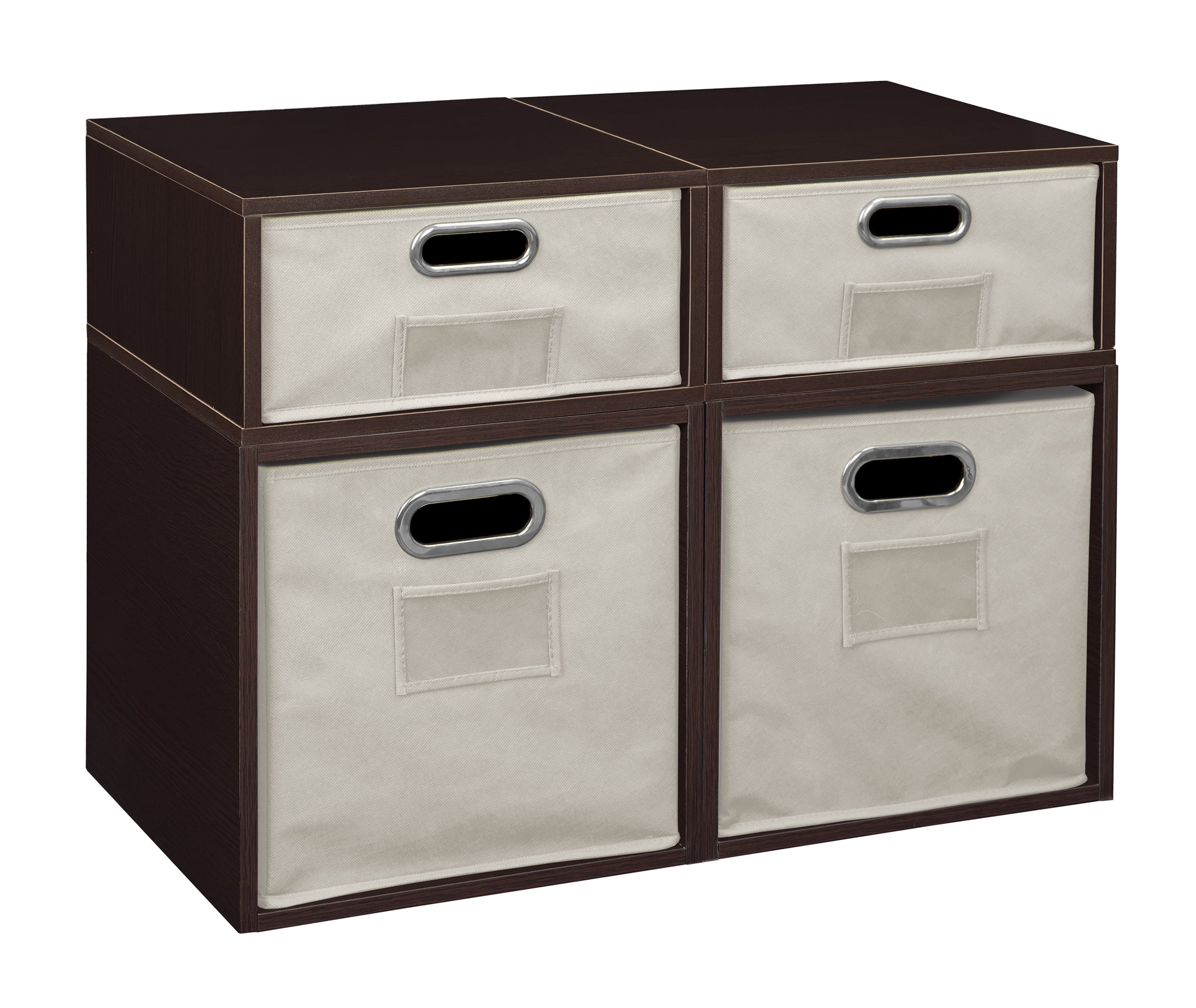 Niche Cubo Storage Organizer Open Bookshelf Set- 2 Full Cubes/2 Half ...
