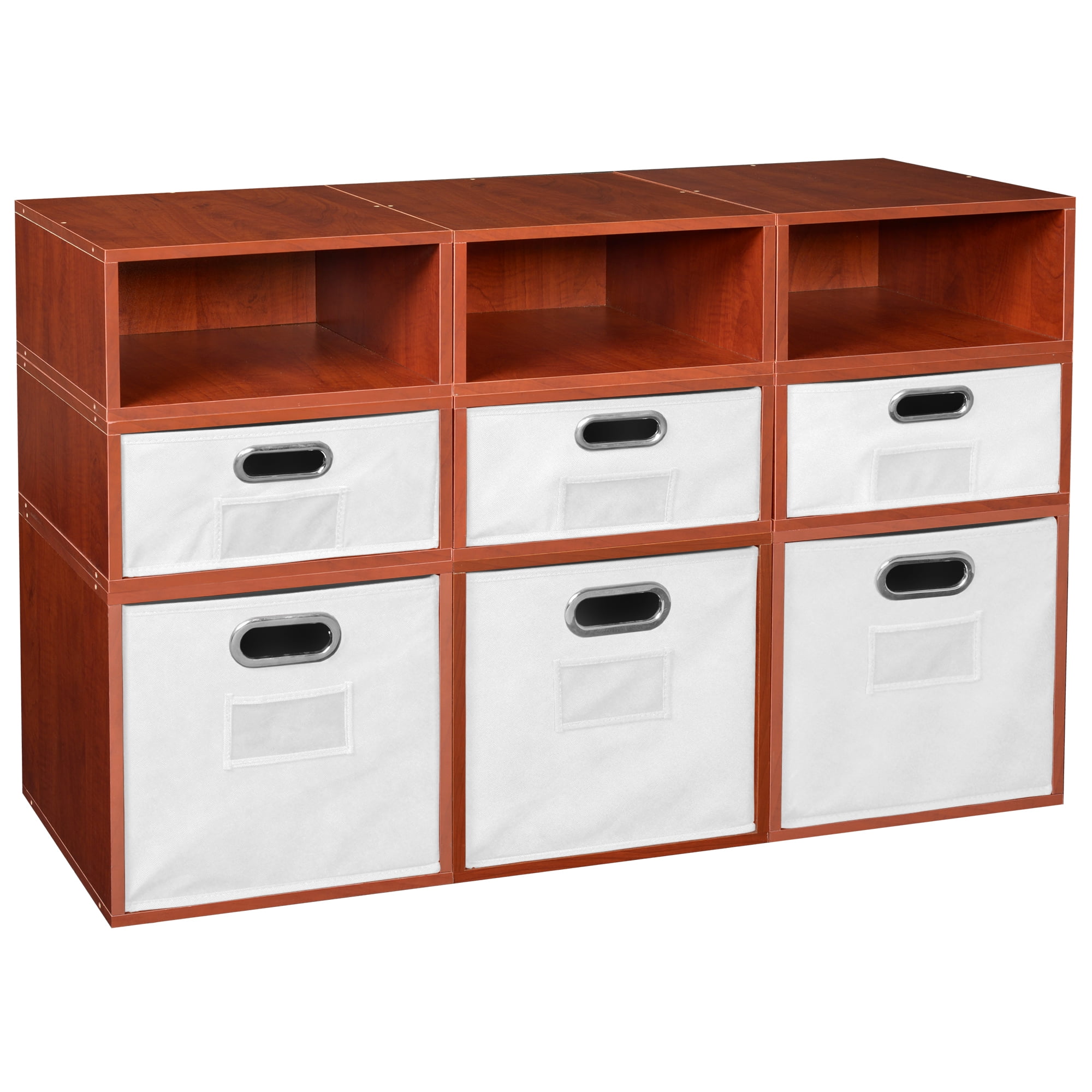 Niche Cubo Storage Organizer Open Bookshelf Set- 3 Full Cubes/6 Half ...