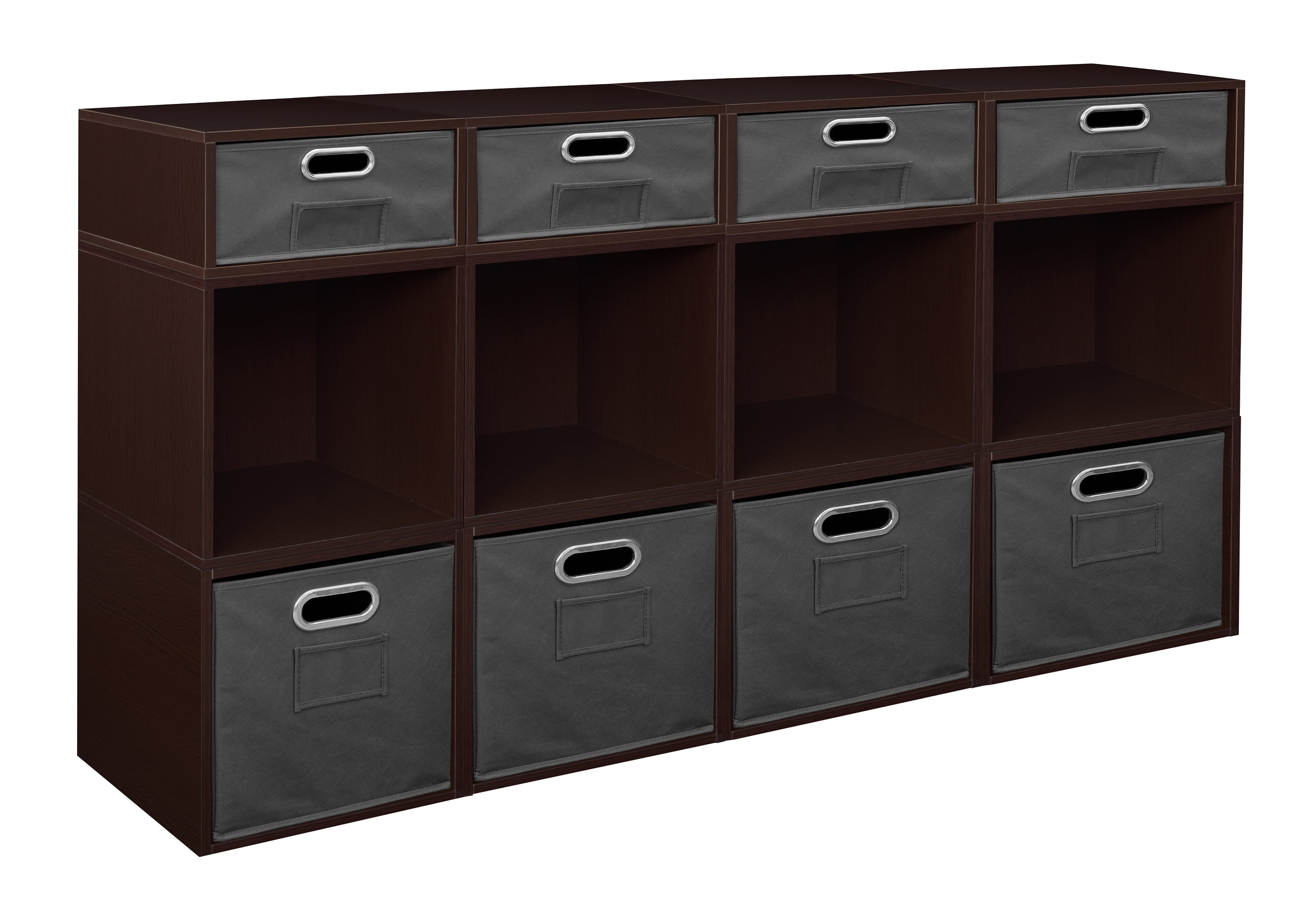 Niche Cubo Storage Organizer Open Bookshelf Set- 8 Full Cubes/4 Half ...
