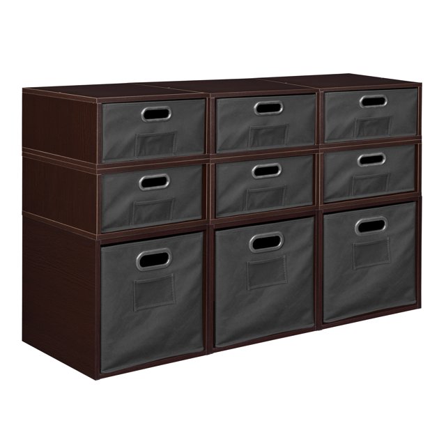 Niche Cubo Storage Set- 3 Full Cubes/6 Half Cubes with Foldable Storage ...