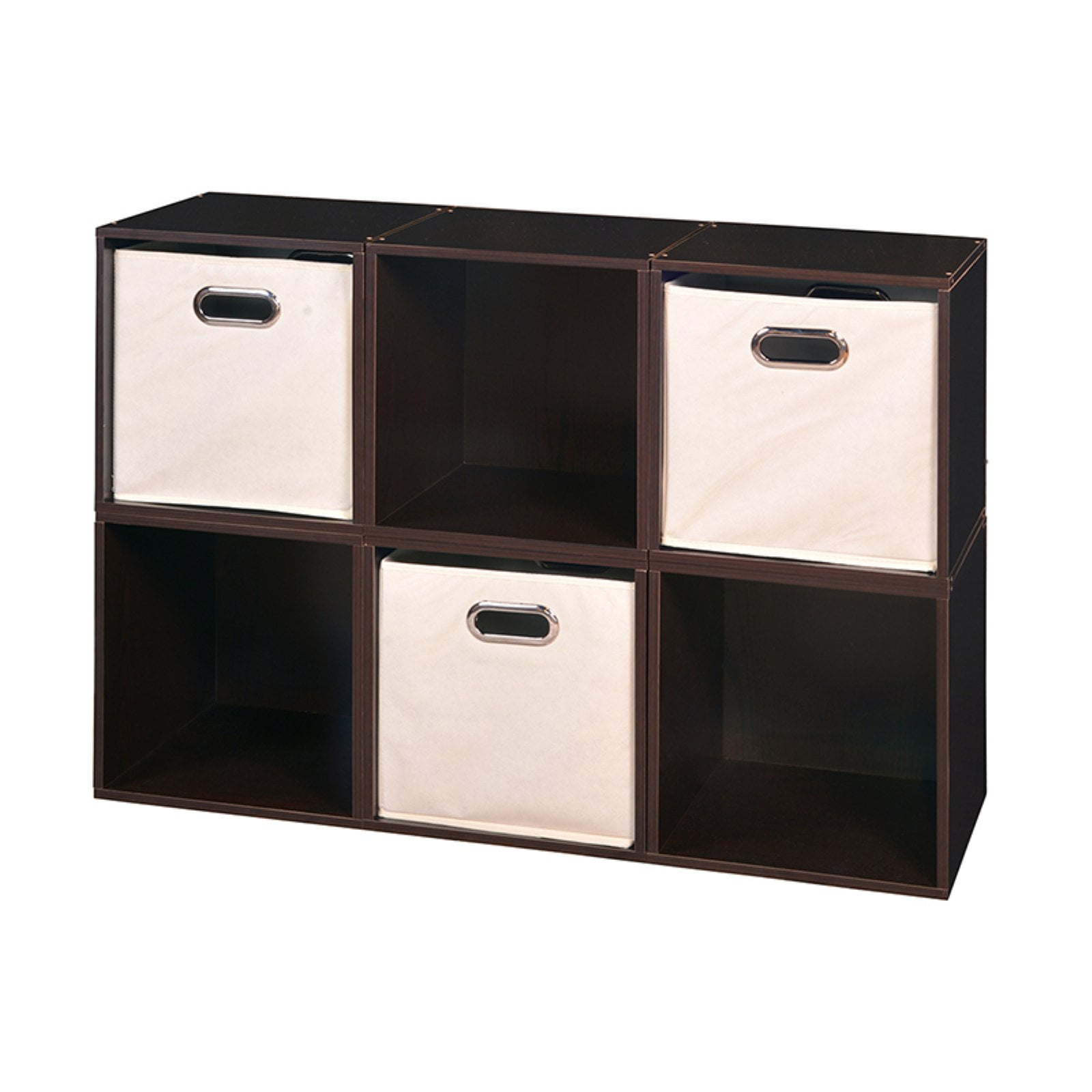 Niche Cubo Storage Set 6 Cubes And 3 Canvas Bins Truffle Natural