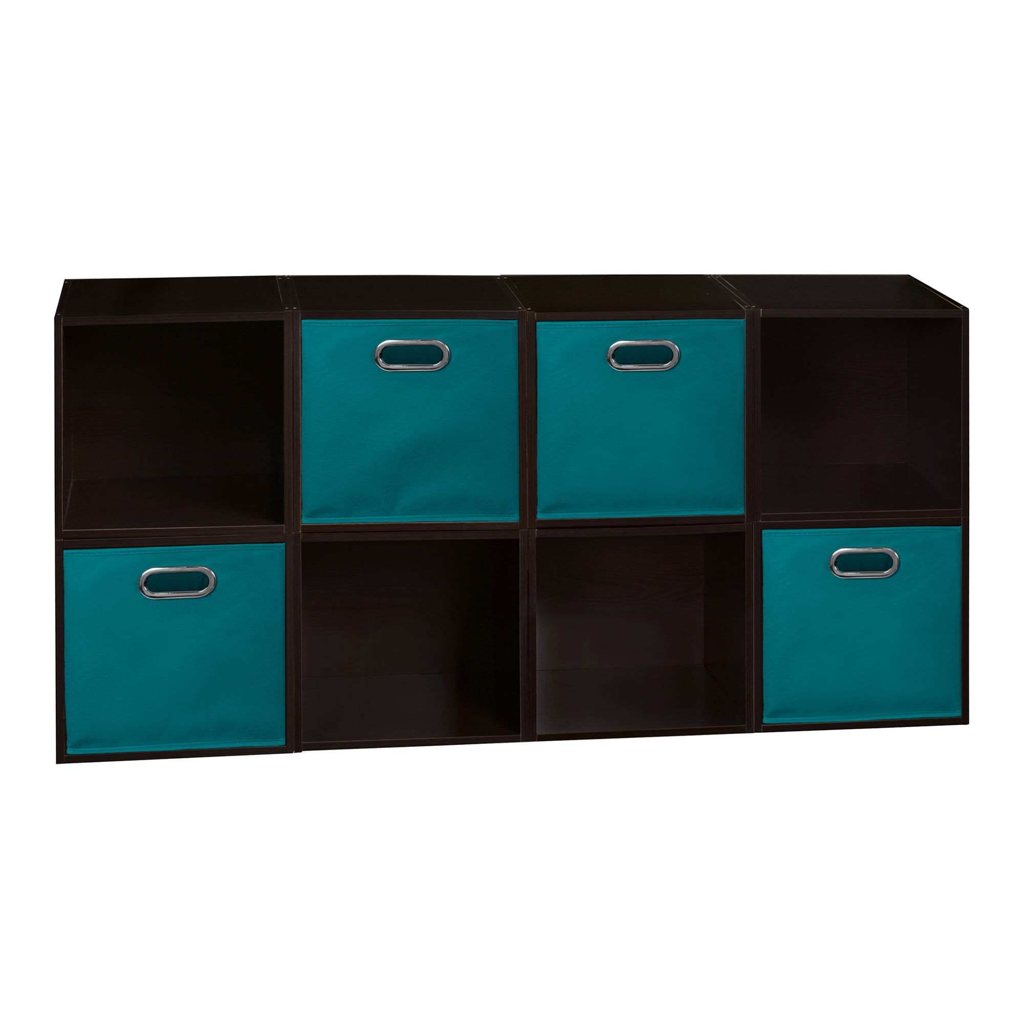 Cubo Storage Set - 8 Cubes and 4 Canvas Bins- Truffle/Teal - Walmart.com