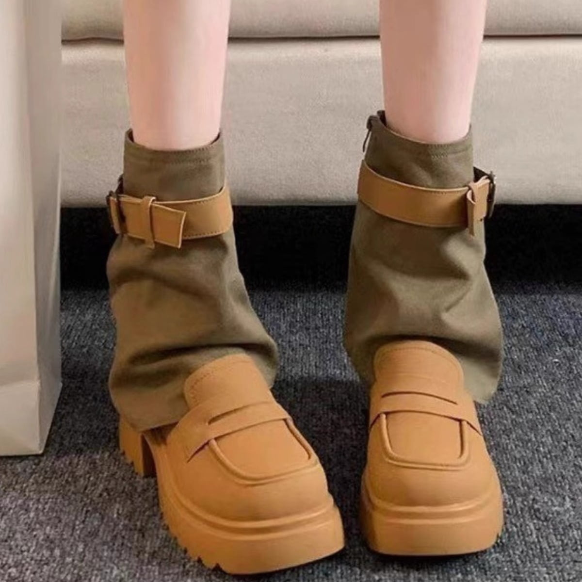 Niche Elevated Platform Bottom Pants Boots 2024 Summer New Stacked ...