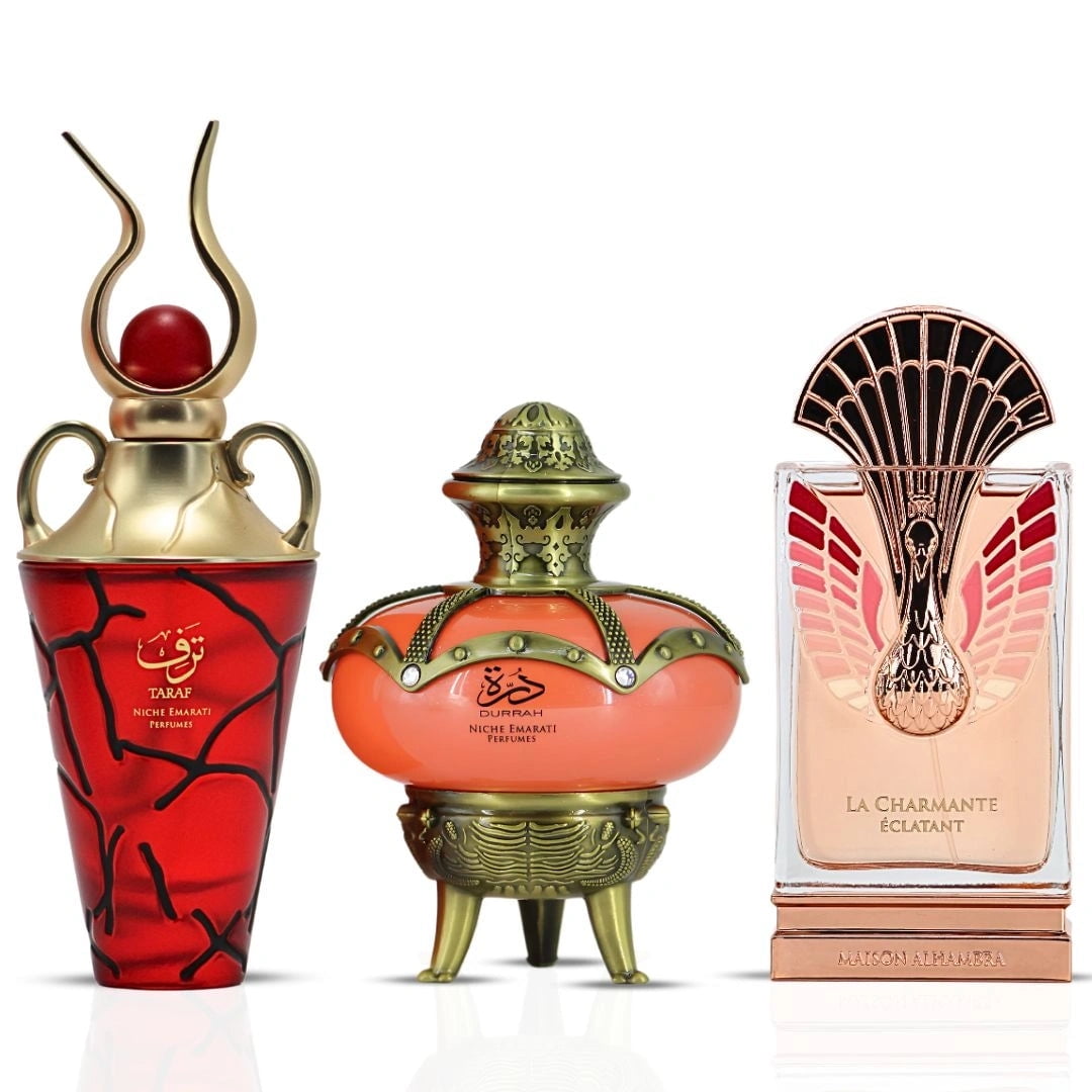 Niche Emirati Taraf & Durrah by Lattafa & La Charmante Éclatant by ...