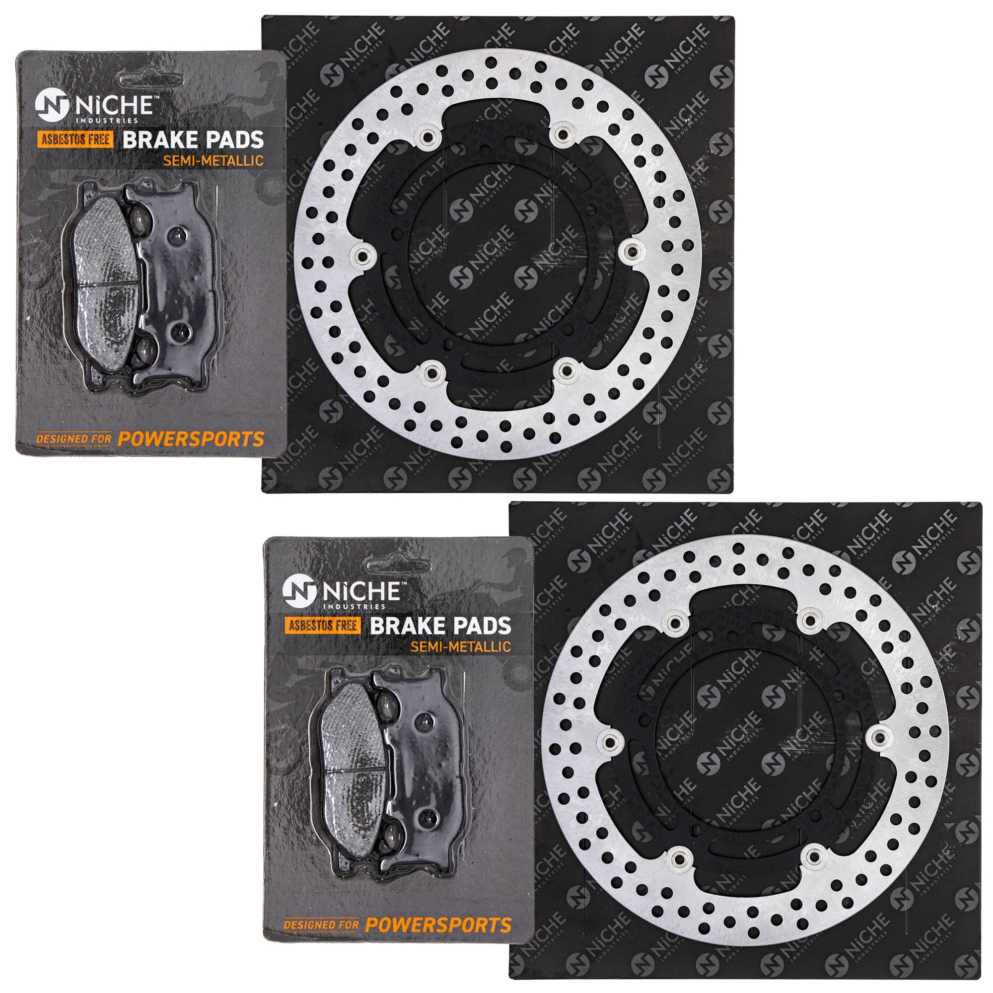 Niche Front Brake Rotor Pad Kit for Yamaha FZ6 5VX-W0045-00-00 ...
