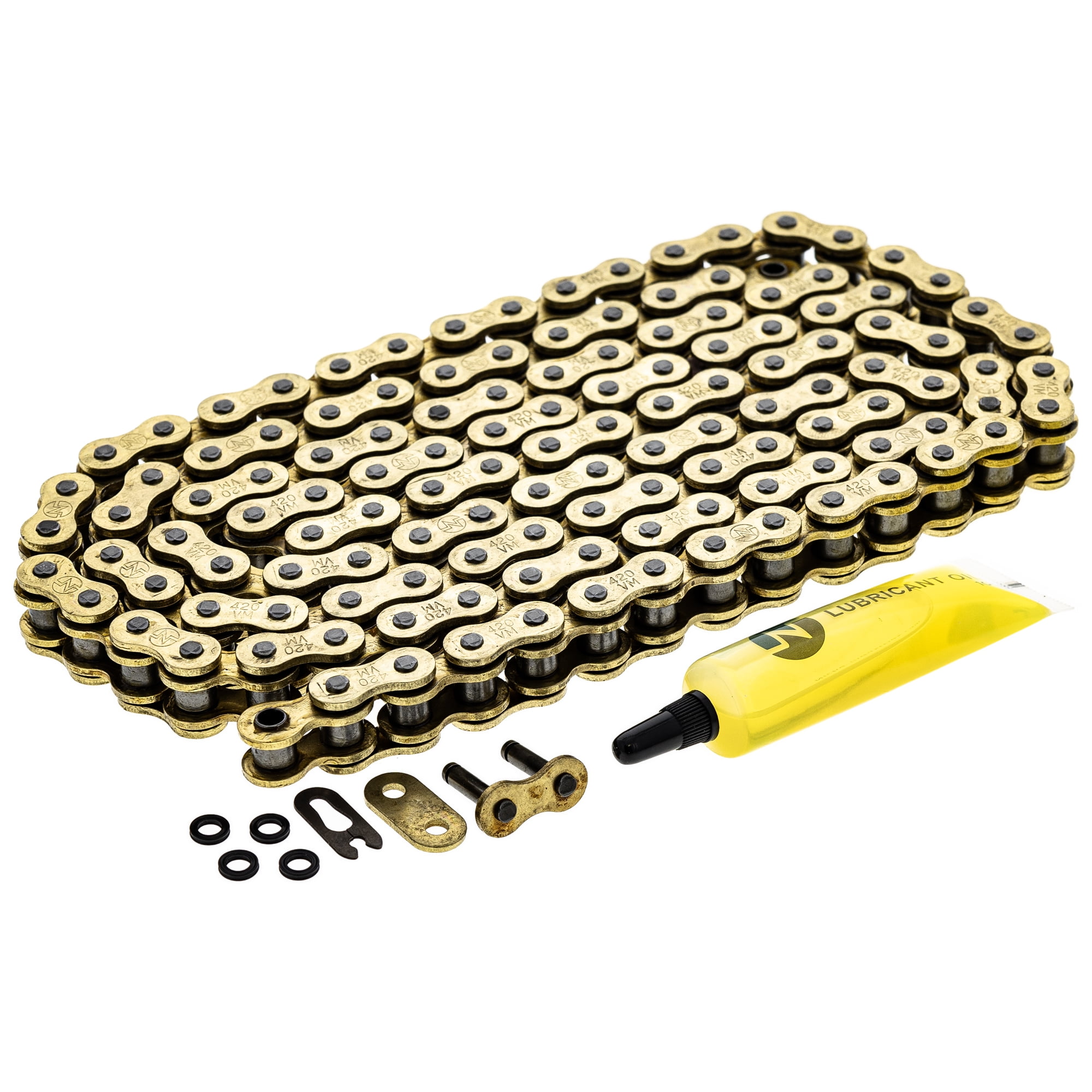 Niche Gold 420 X-Ring Chain 130 Links With Master Link Motorcycle 519 ...