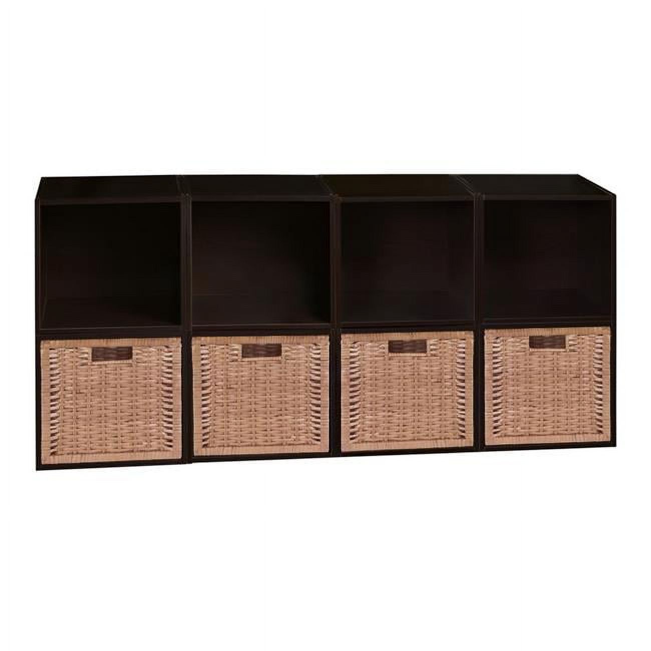 Niche PC8PKTF4TOTEWNT Cubo Storage Set with 8 Cubes & 4 Wicker Baskets ...