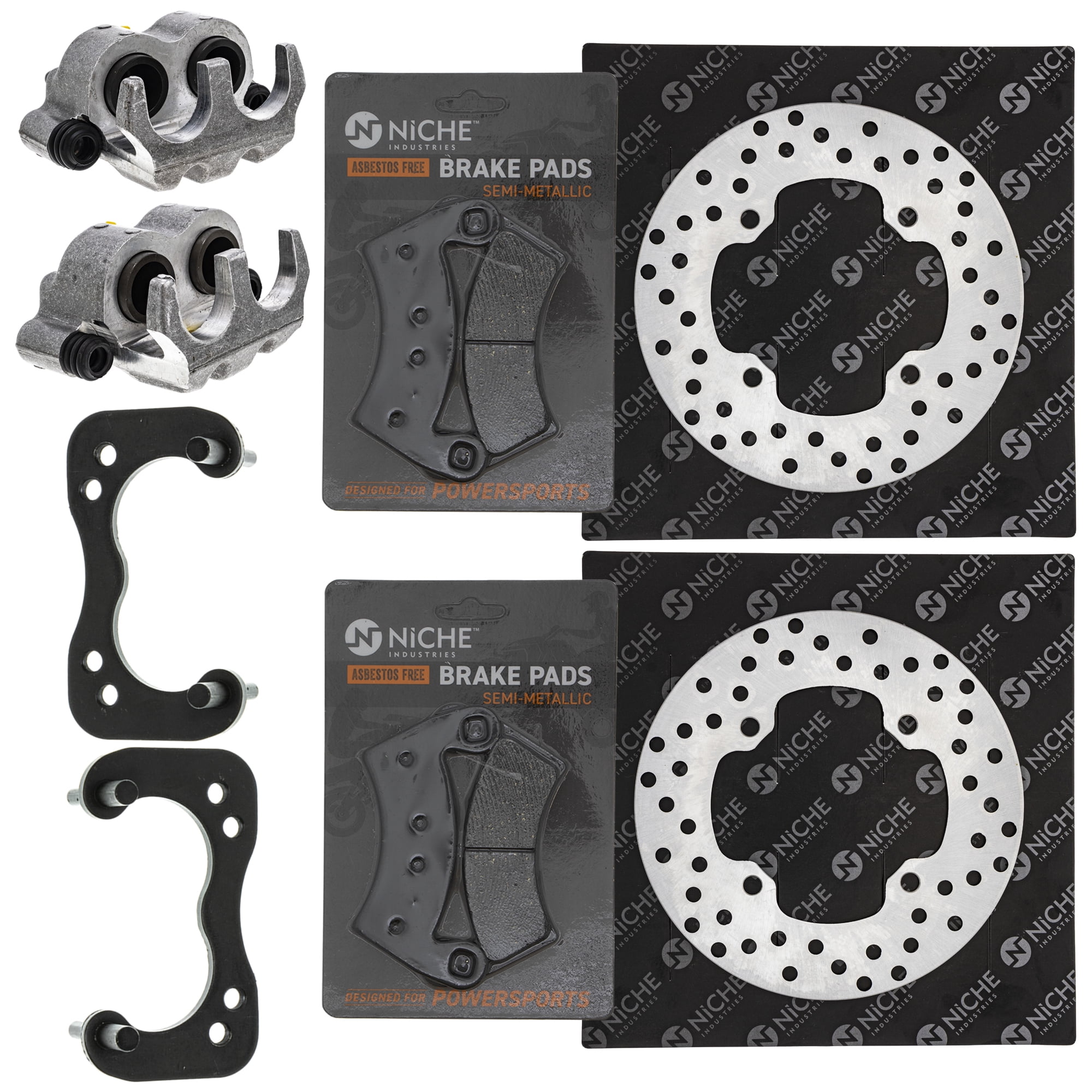 Niche Rear Brake Rotor Caliper Pad Kit for Polaris Ranger XP 1000 Crew ...