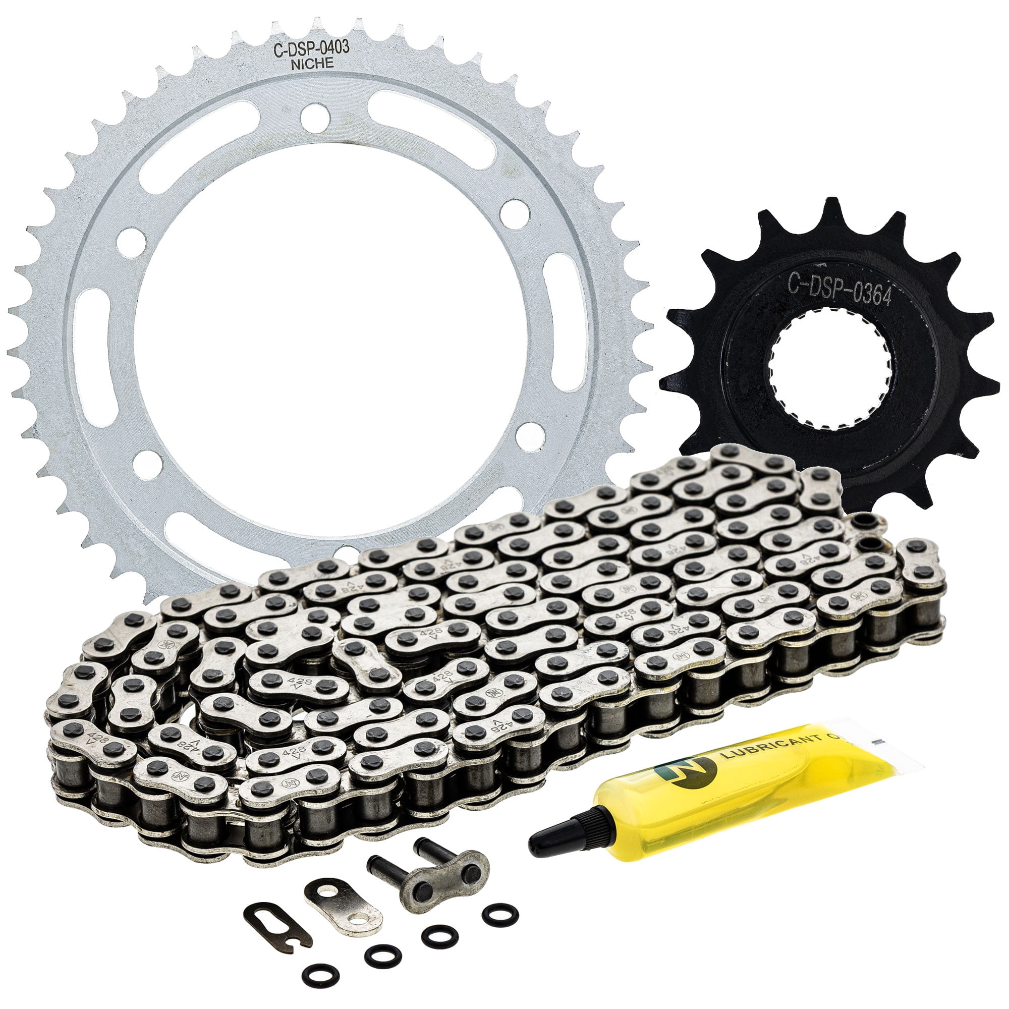 Niche Sprocket Chain Set for Yamaha XT250 15/48 Tooth 428 O-Ring Front ...