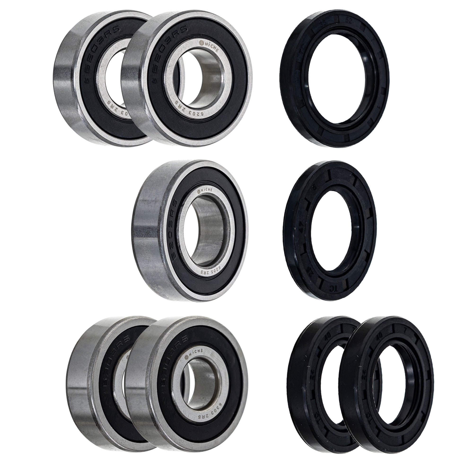 Niche Wheel Bearing Seal Kit for Kawasaki W650 6203-2RS 6205-2RS 6303 ...