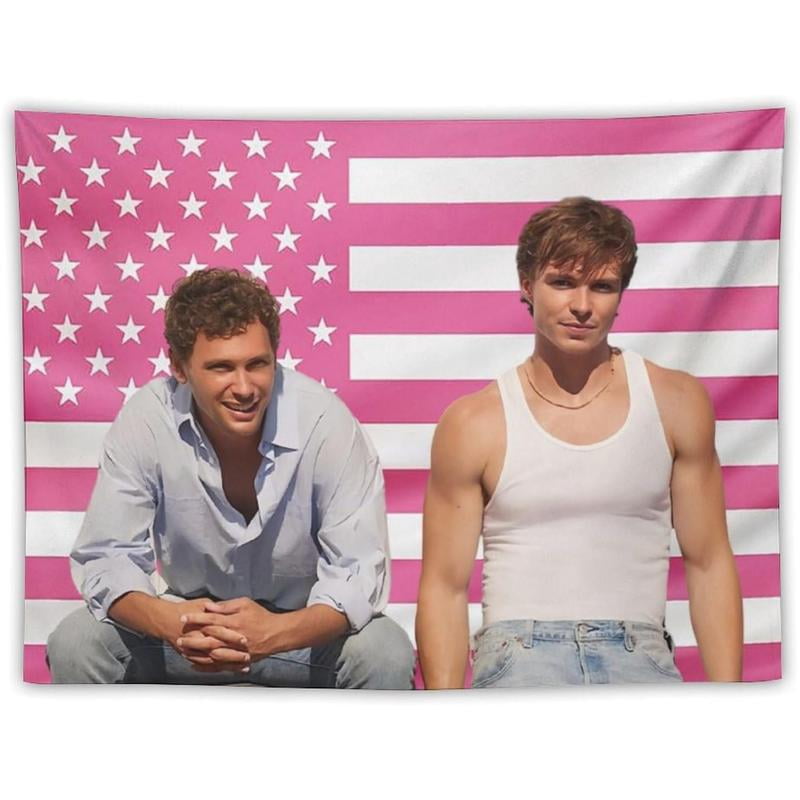 Nicholas Funny Pink Chavez American And Cooper Star Koch Flag Tapestry ...