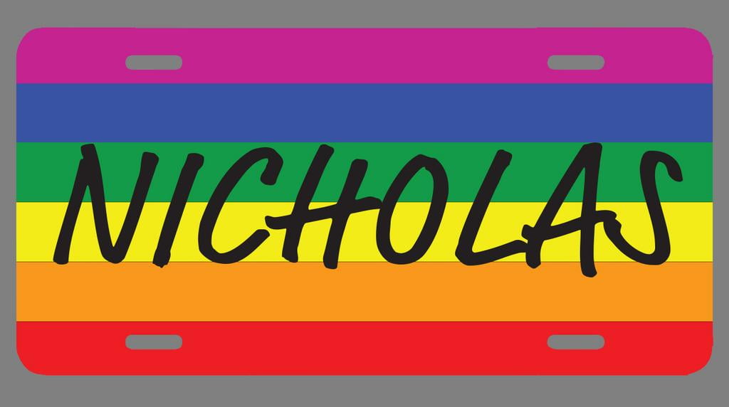 Nicholas Name Pride Flag Style License Plate Tag Vanity Novelty Metal ...
