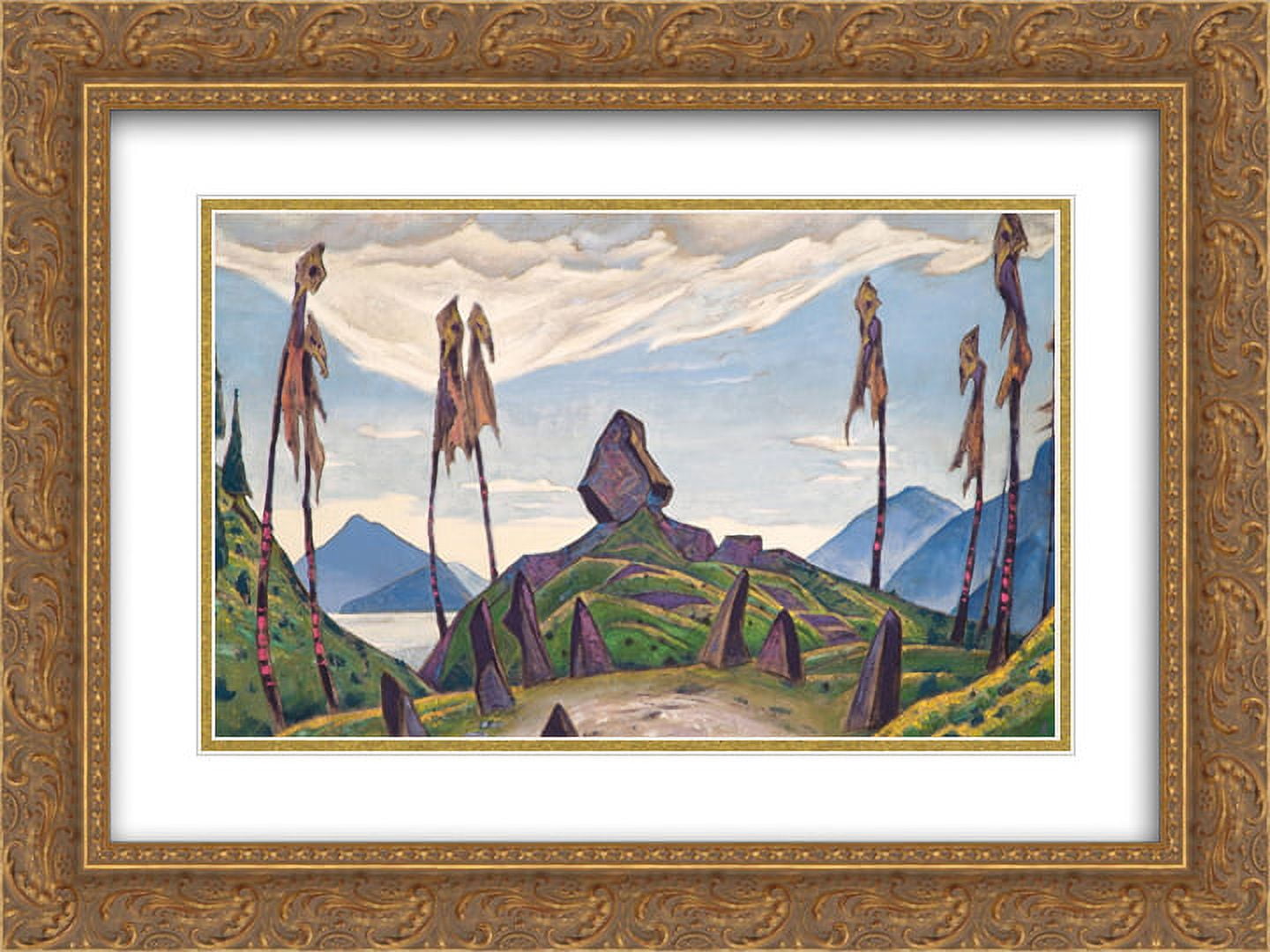 Nicholas Roerich 2x Matted 24x18 Gold Ornate Framed Art Print 'Study of ...