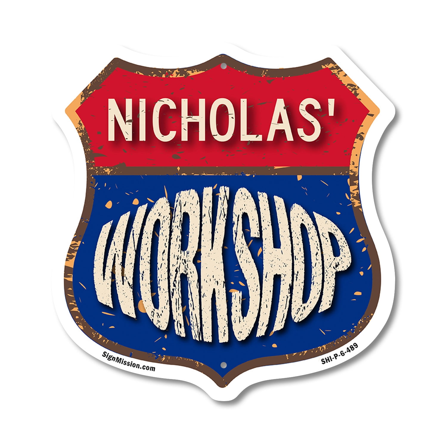 Nicholas's Workshop 6 inch X 6 inch Shield Shaped Commercial Grade ...