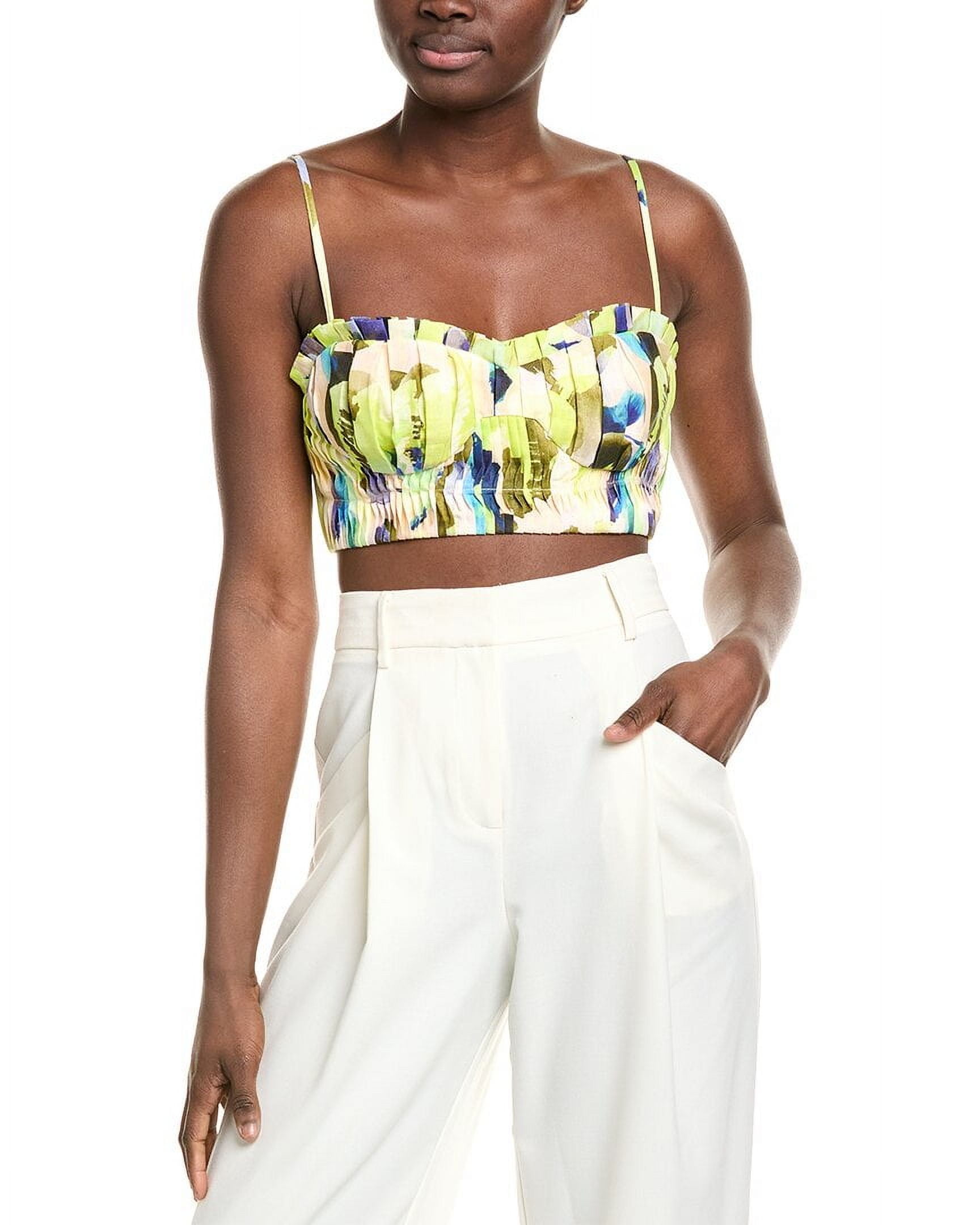 Nicholas womens Crina Linen Bra Top, 6, Green - Walmart.com