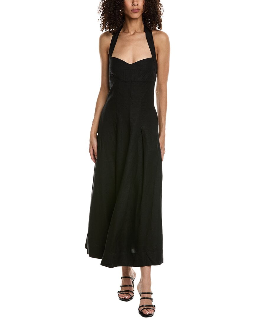 Nicholas womens Lulu Halter Linen-Blend Maxi Dress, 10, Black - Walmart.com
