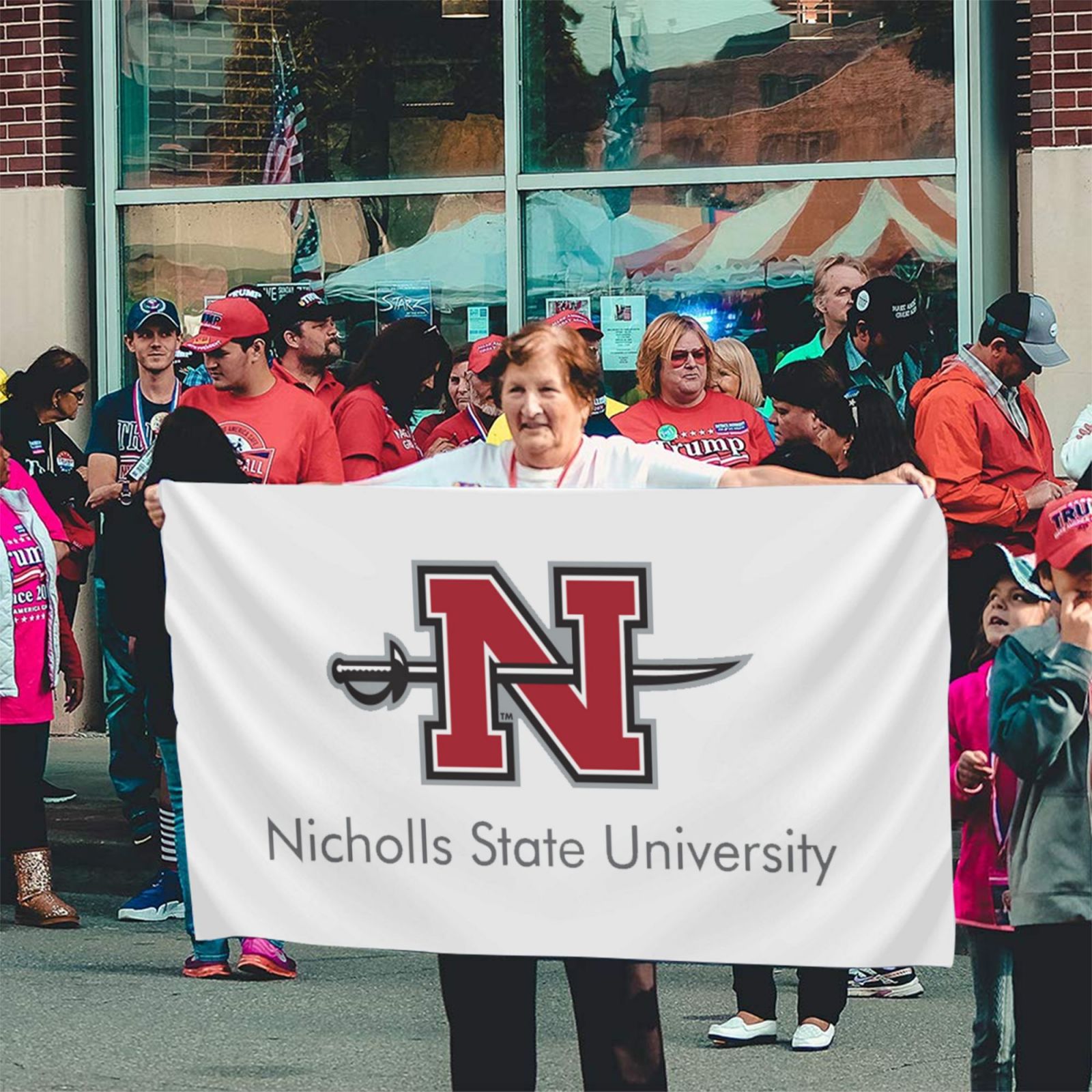 Nicholls State University Logo Flag 3x5 Outdoor ,Sewn Stripes, Stronger ...