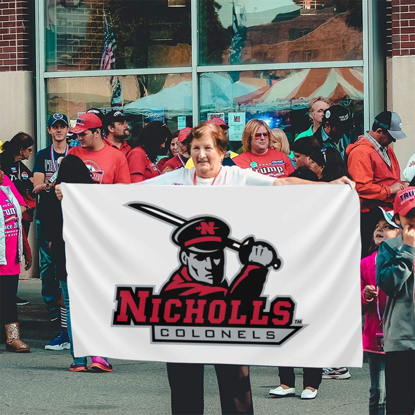 Nicholls State University Logo Flag 3x5 Outdoor ,Sewn Stripes, Stronger ...
