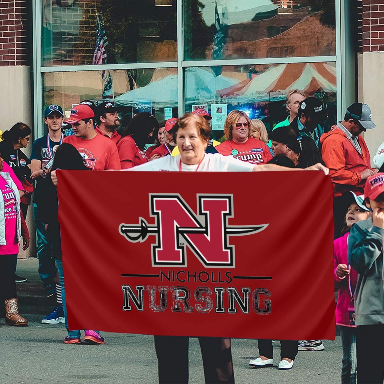 Nicholls State University Logo Flag 3x5 Outdoor ,Sewn Stripes, Stronger ...