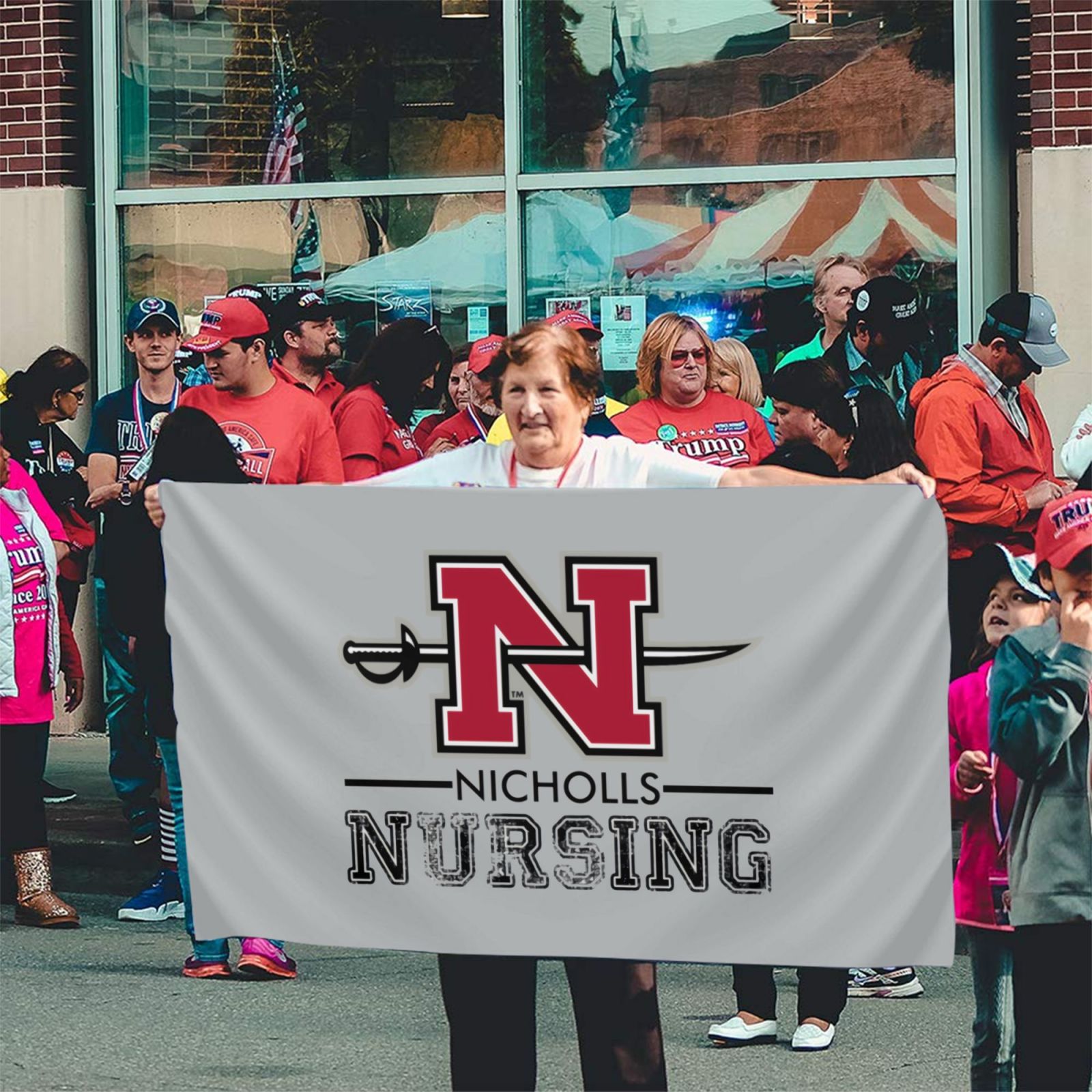 Nicholls State University Logo Flag 3x5 Outdoor ,Sewn Stripes, Stronger ...