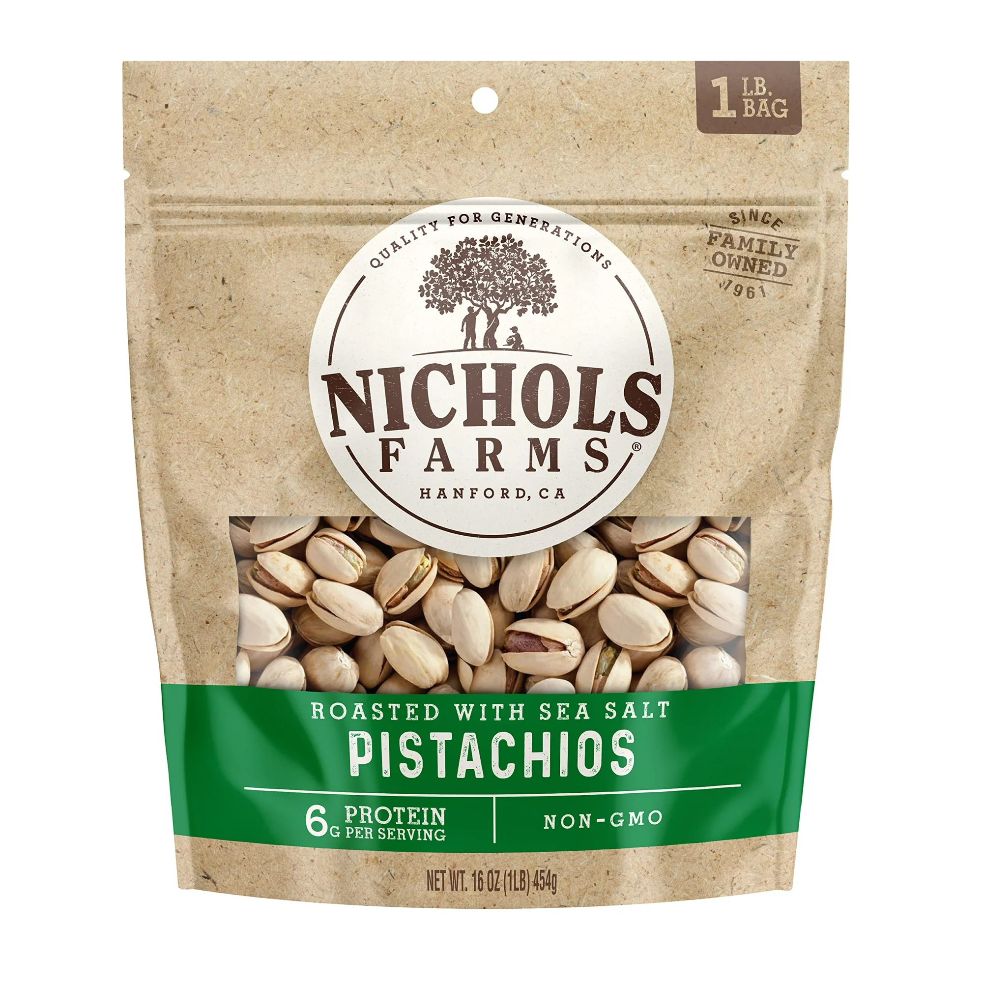 Nichols Farms Roasted Salted Pistachios – 16 oz (Pack of 15 ...