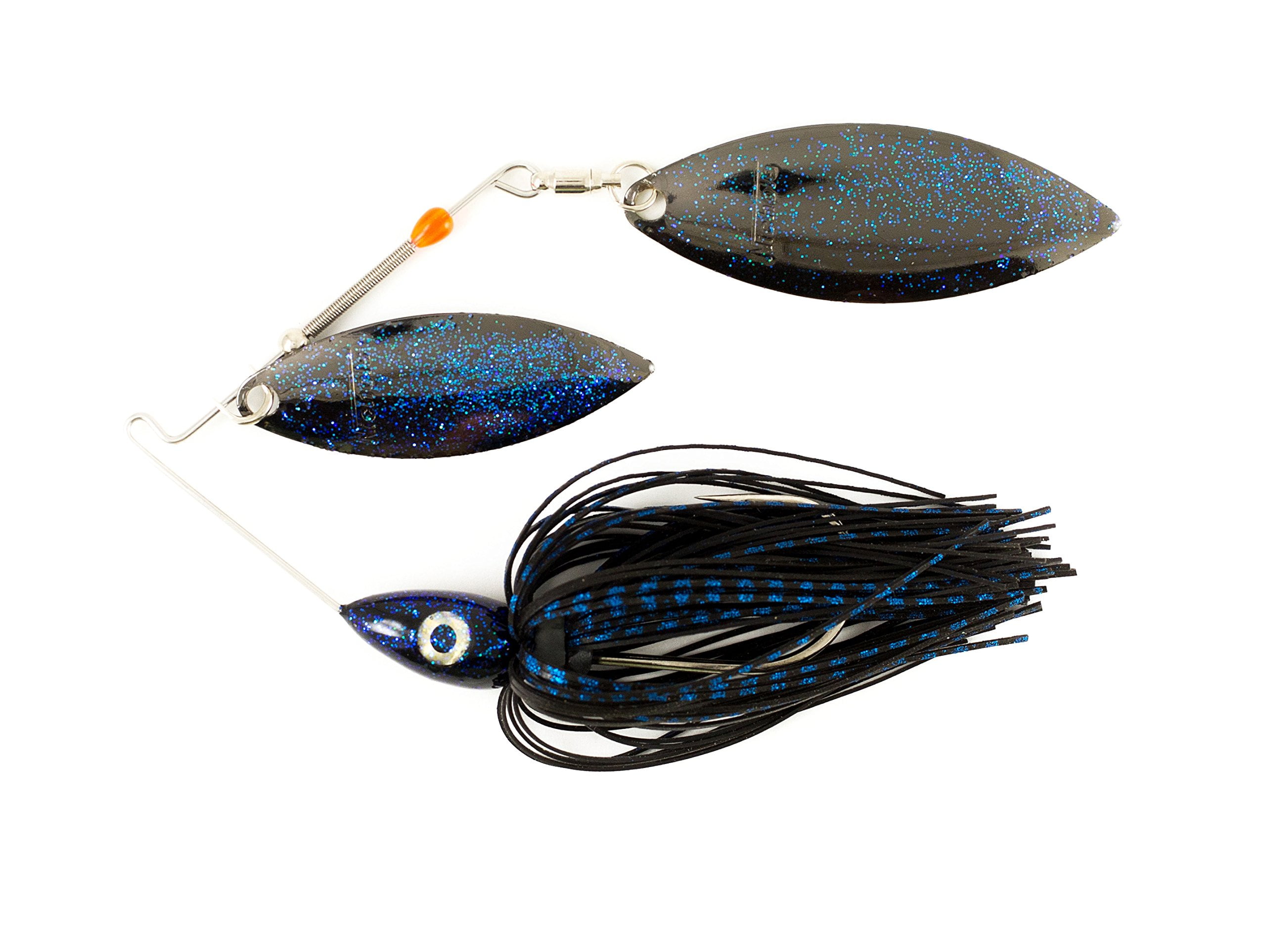 Nichols Lures Pulsator Metal Flake Double Willow Spinnerbait, Black ...