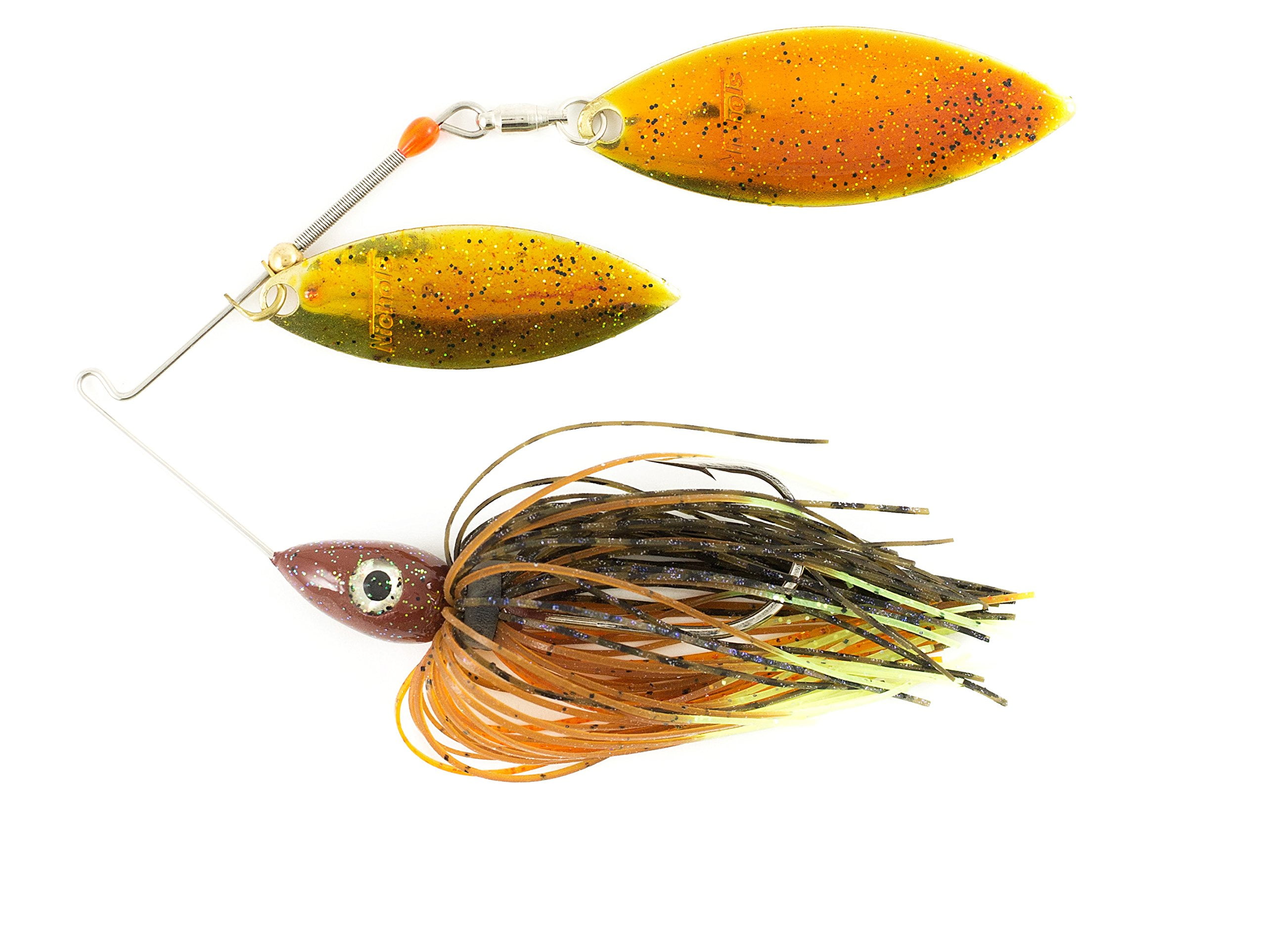 Nichols Lures Pulsator Metal Flake Double Willow Spinnerbait, Bluegill ...