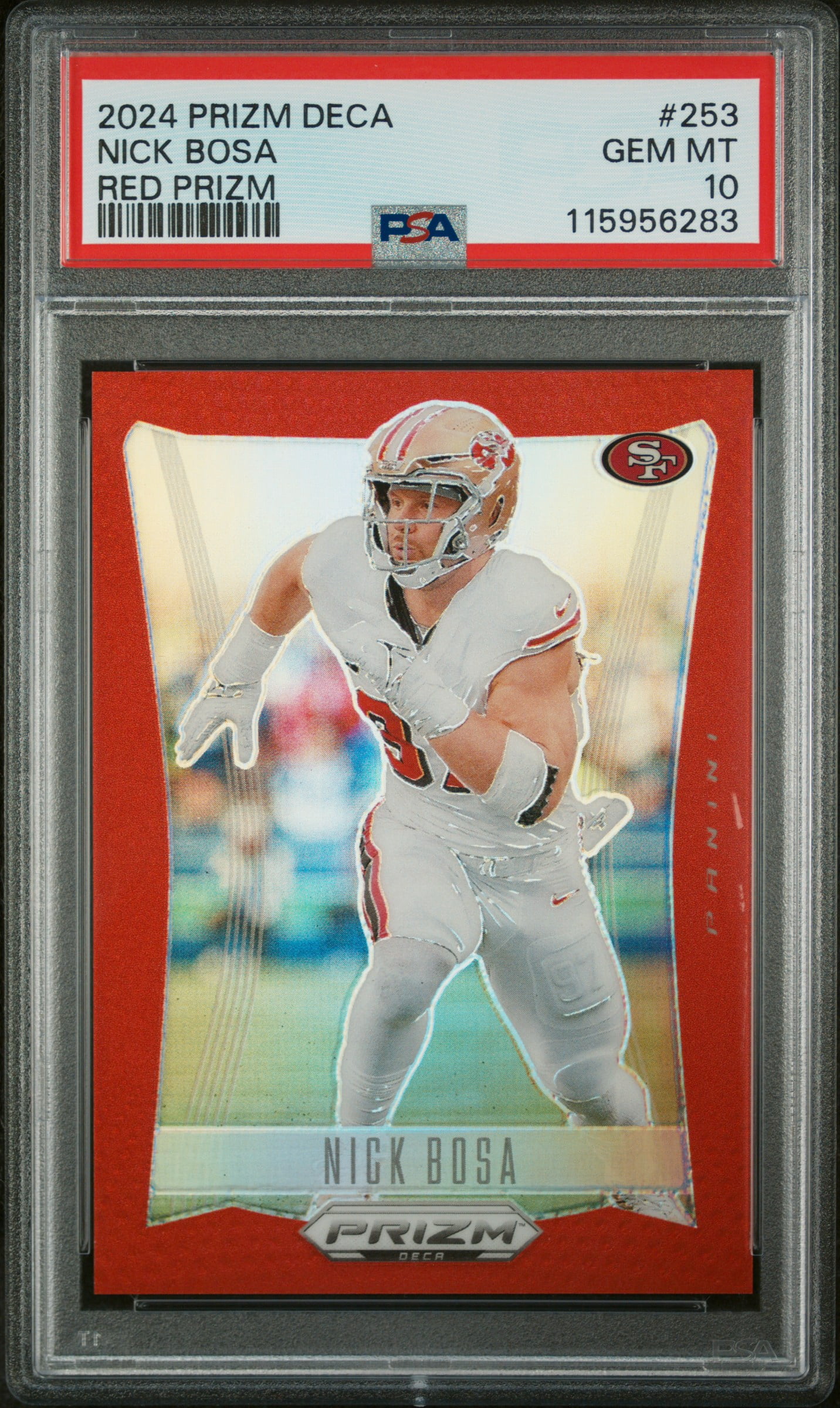 Nick Bosa 2024 Panini Prizm Deca Red Football Card #253 Graded PSA 10 ...