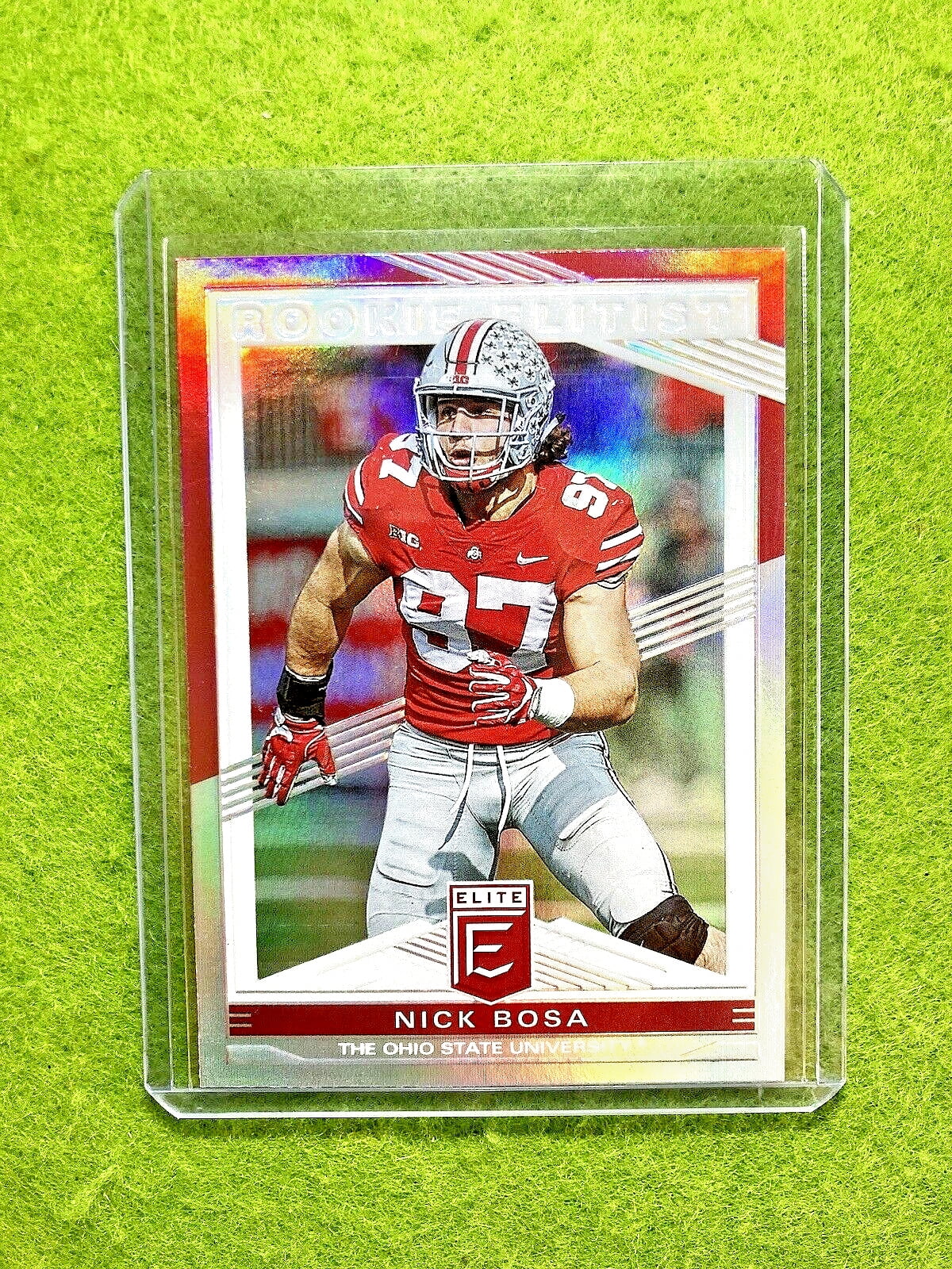 Nick Bosa SILVER PRIZM ROOKIE CARD JERSEY #97 49ers RC 2019 Elite MAKE ...