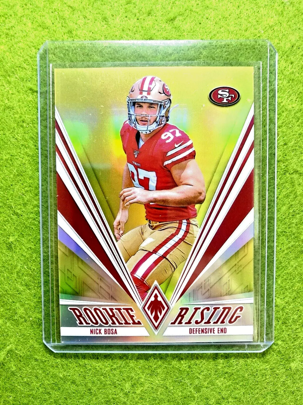 Nick Bosa YELLOW PRIZM # /75 SSP ROOKIE CARD 49ers SP 2019 NICK BOSA ...