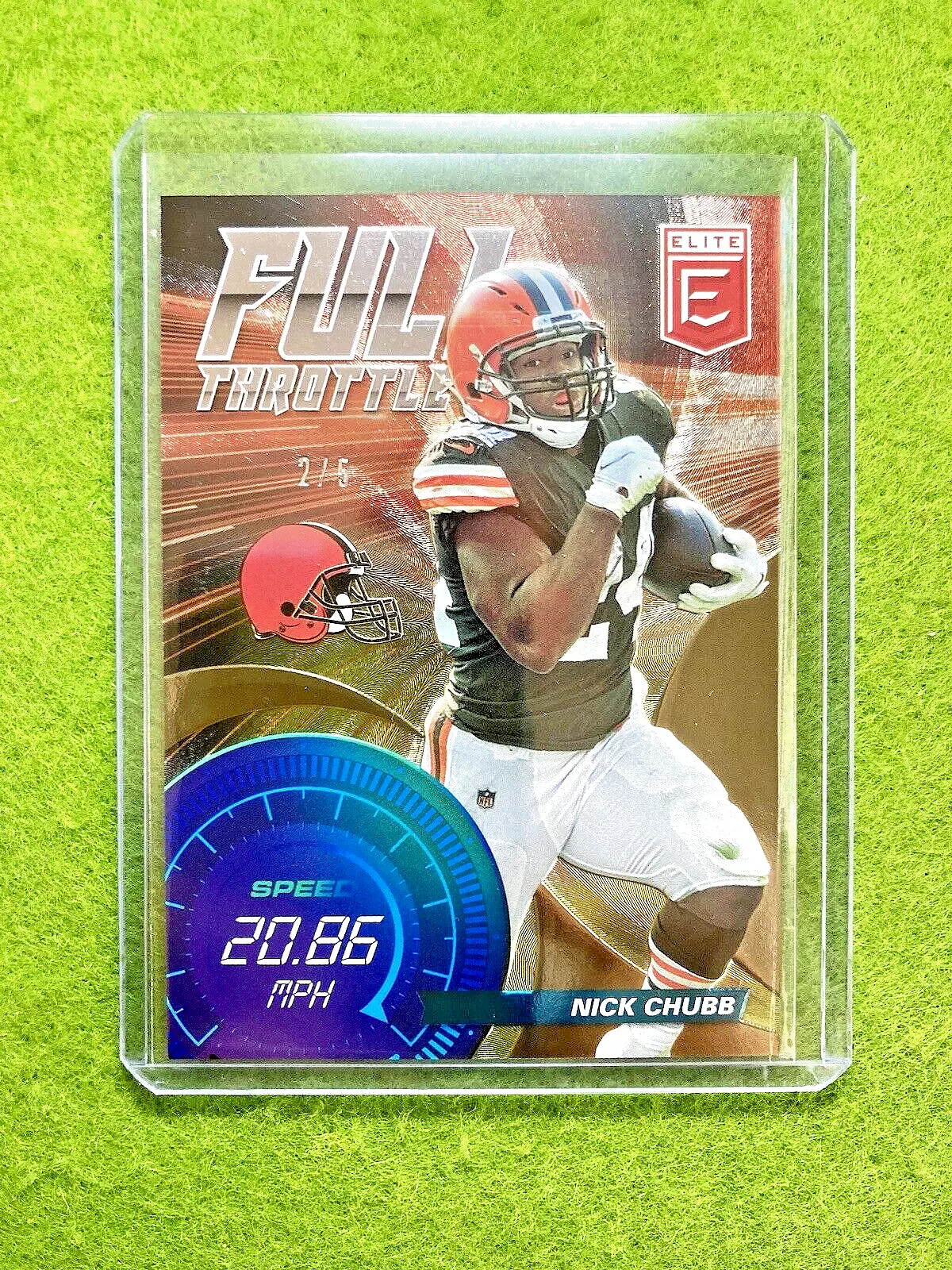 Nick Chubb GOLD # /5 SSP FULL THROTTLE CARD 2021 Donruss NICK CHUBB ...