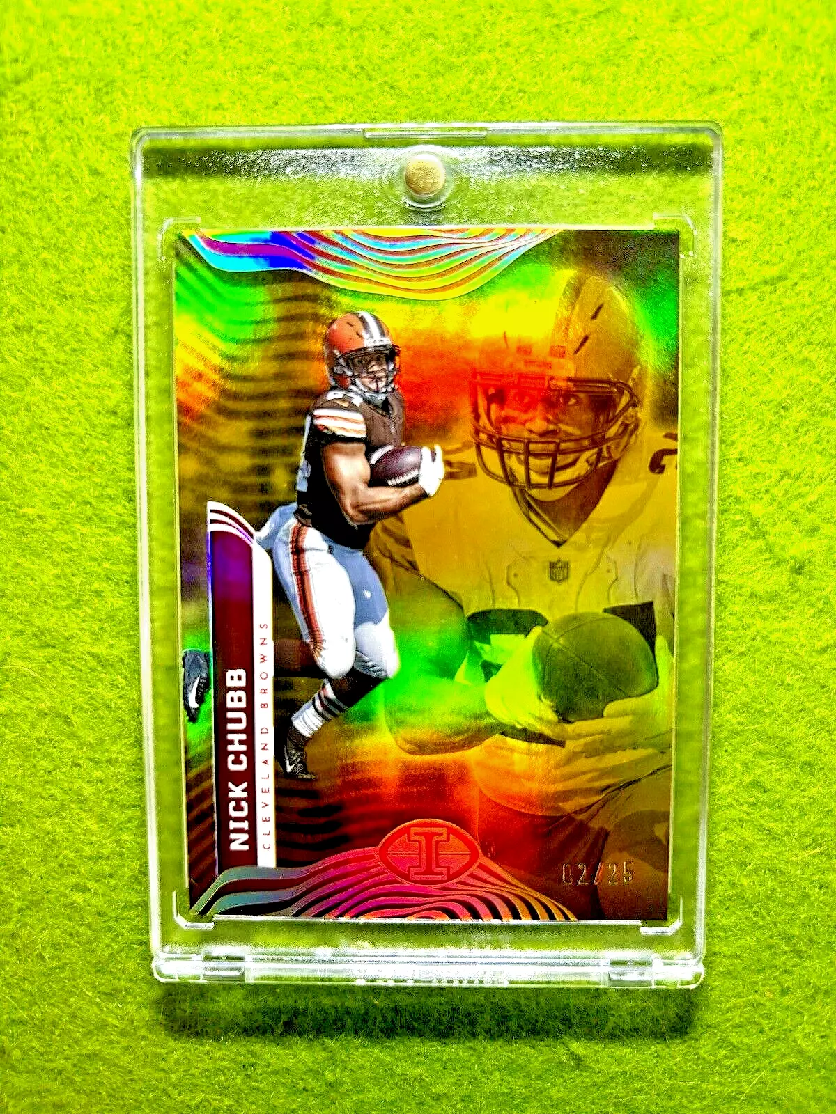 Nick Chubb GOLD PRIZM CARD #/25 SSP BROWNS 2022 Panini Illusions TROPHY ...