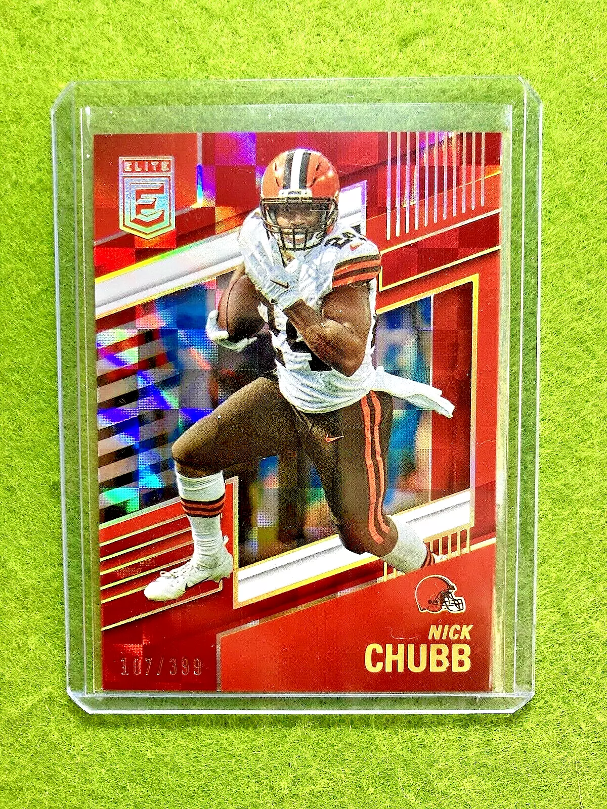 Nick Chubb RED PRIZM #/399 SP CARD JERSEY #24 BROWNS SP 2022 Elite MAKE ...
