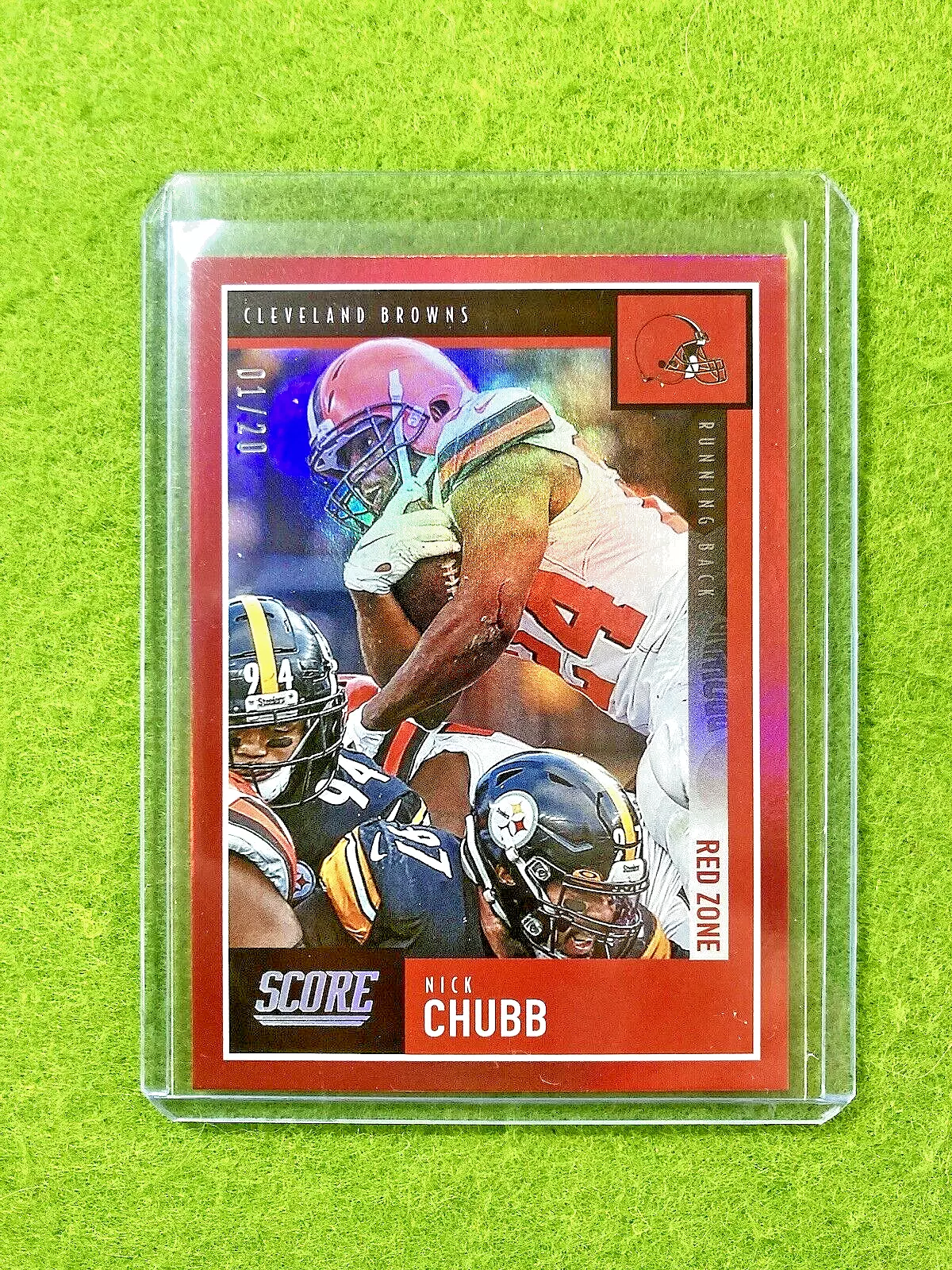 Nick Chubb RED ZONE # 1/20 SSP CARD BROWNS 2020 NICK CHUBB Score MAKE ...