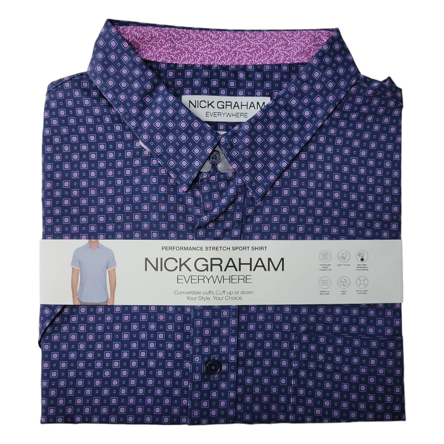 Nick Graham Everywhere Men's Short Sleeve Performance Stretch Sport ...