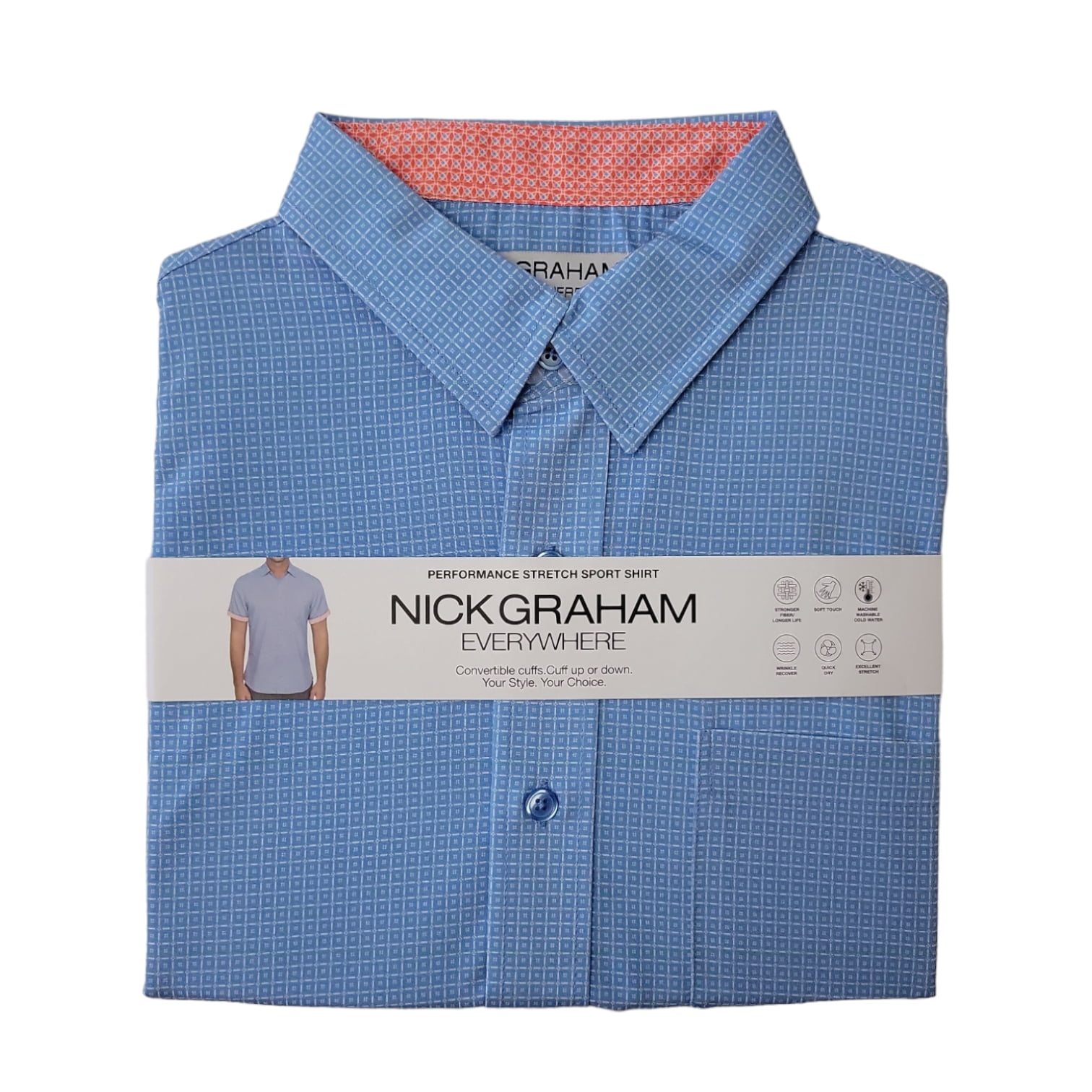 Nick Graham Everywhere Men's Short Sleeve Performance Stretch Sport ...