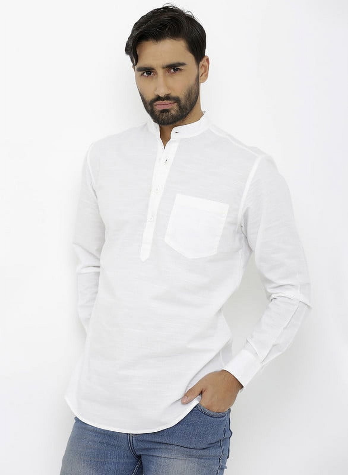 Nick&Jess Mens Slim Fit Three Button Slub Kurta Shirt - Walmart.com