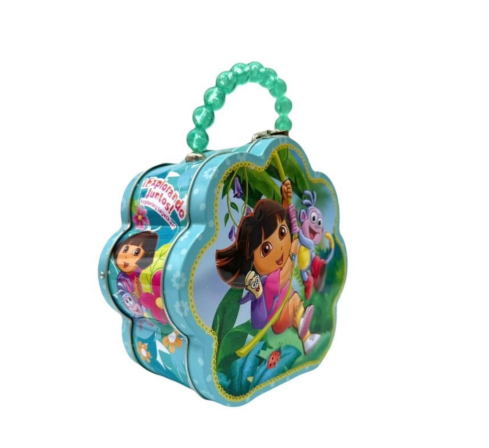 Nick Jr Dora The Explorer Flower Shaped Carry All Tin Box - Green ...
