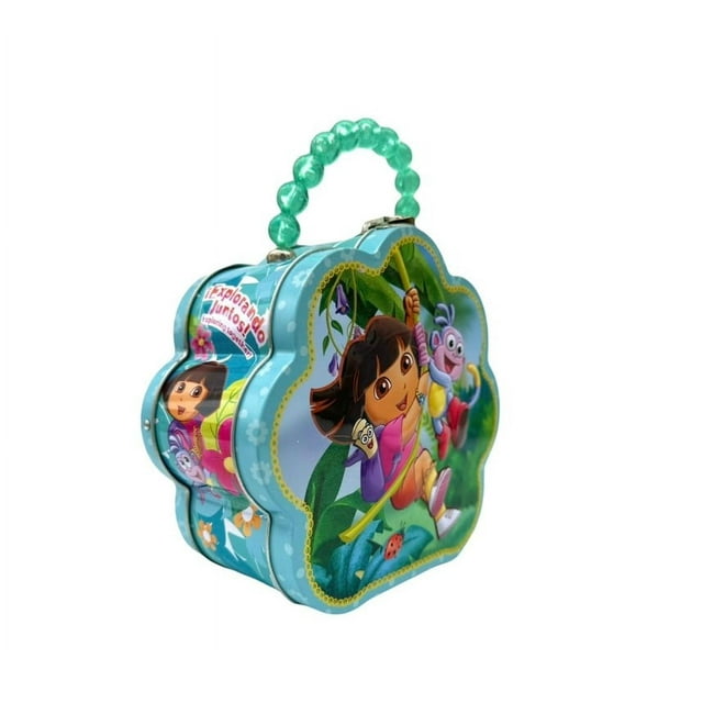 Nick Jr Dora The Explorer Flower Shaped Carry All Tin Box - Green ...
