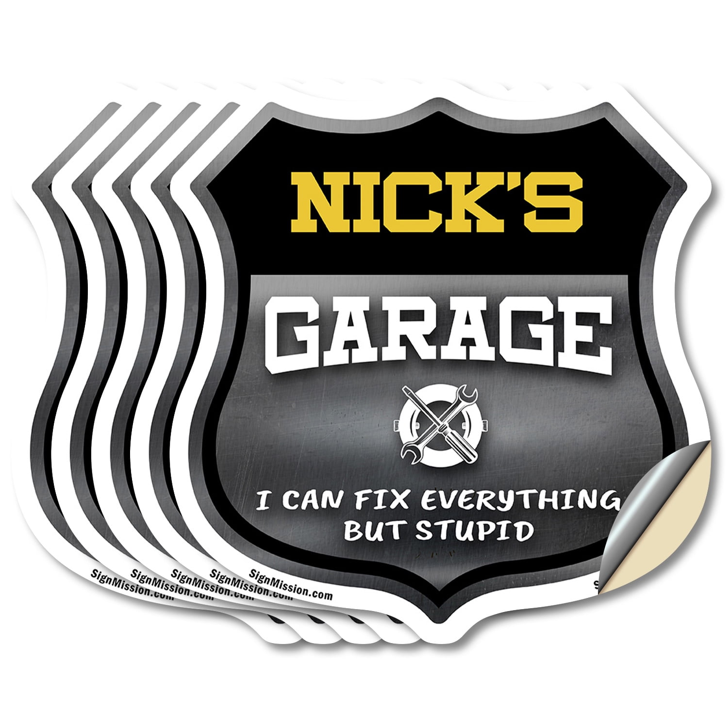 Nick's Garage I Can Fix Everything But Stupid (5 Pack) 6 inch X 6 inch ...
