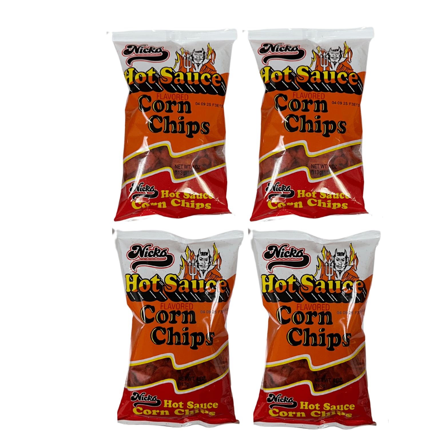 Nick's Hot Sauce Corn Chips Spicy Snack 4 oz Bags Pack of 4 - Walmart.com