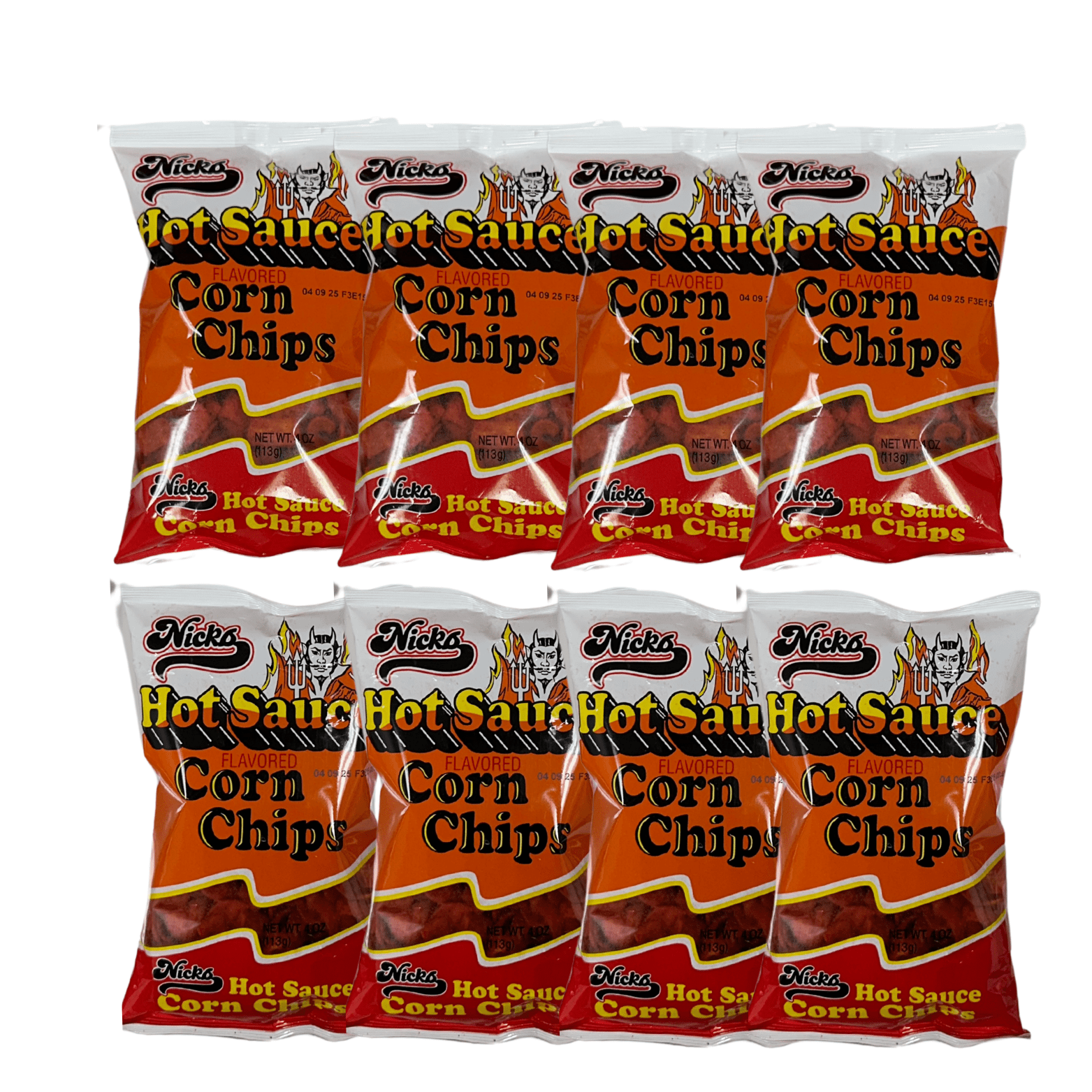 Nick's Hot Sauce Corn Chips Spicy Snack 4 oz Bags Pack of 8 - Walmart.com