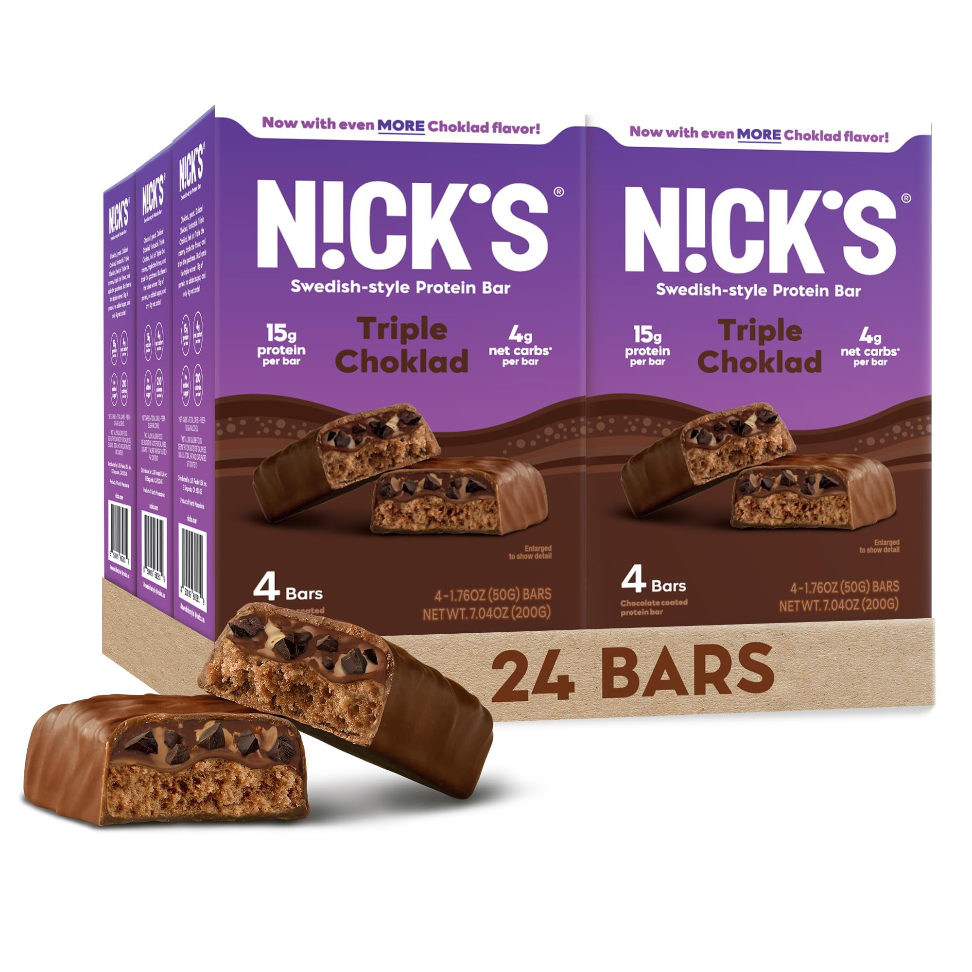Nick's Protein Bars Triple YPF5 Chocolate | 15g protein | 210 calories ...