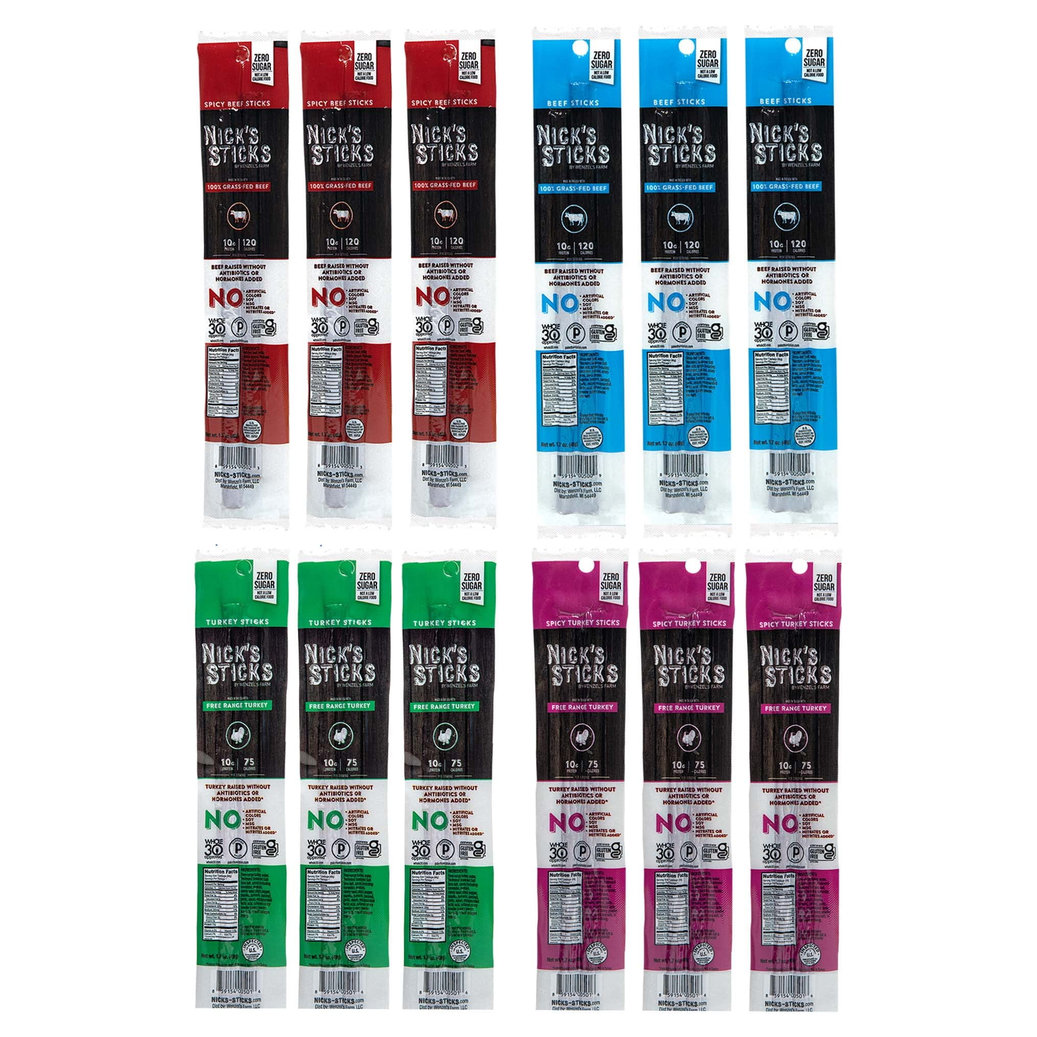 Nick's Sticks | 100% DPF11 Grass-Fed Beef, Free Range Turkey Stick ...